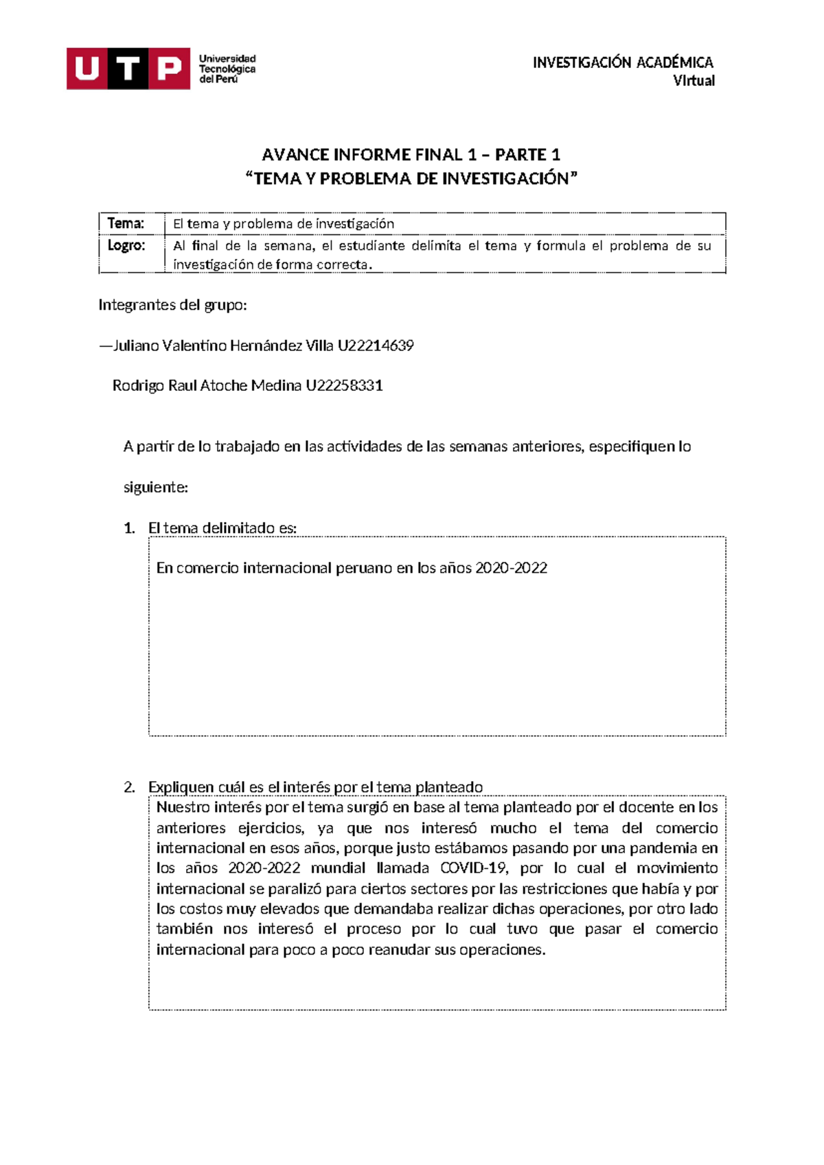 Semana 3 tarea - adasdsa - INVESTIGACIÓN ACADÉMICA Virtual AVANCE ...
