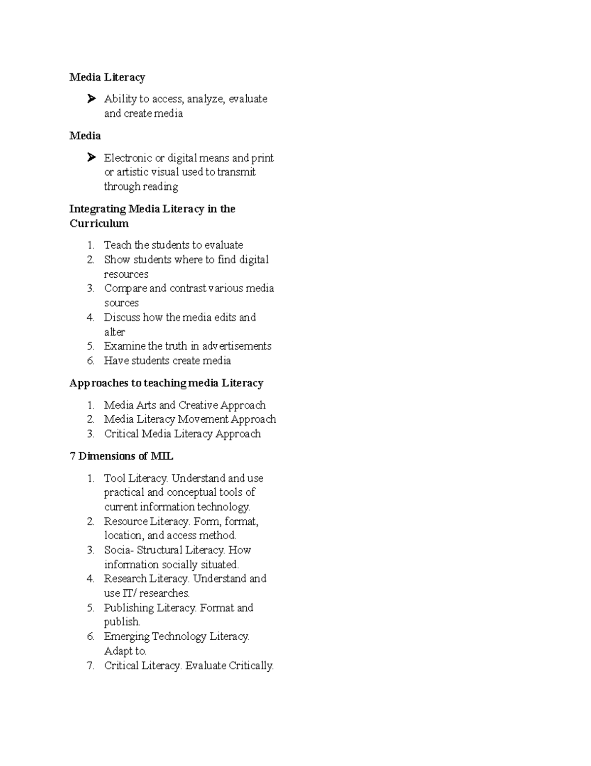 Media Literacy - I need it for guidance - Media Literacy Ability to ...