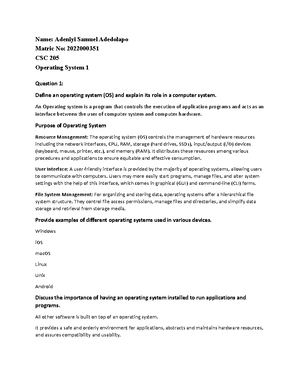 UNIT 1 Operating Systems - UNIT 1: Introduction to Operating Systems Topics History of Operating ...