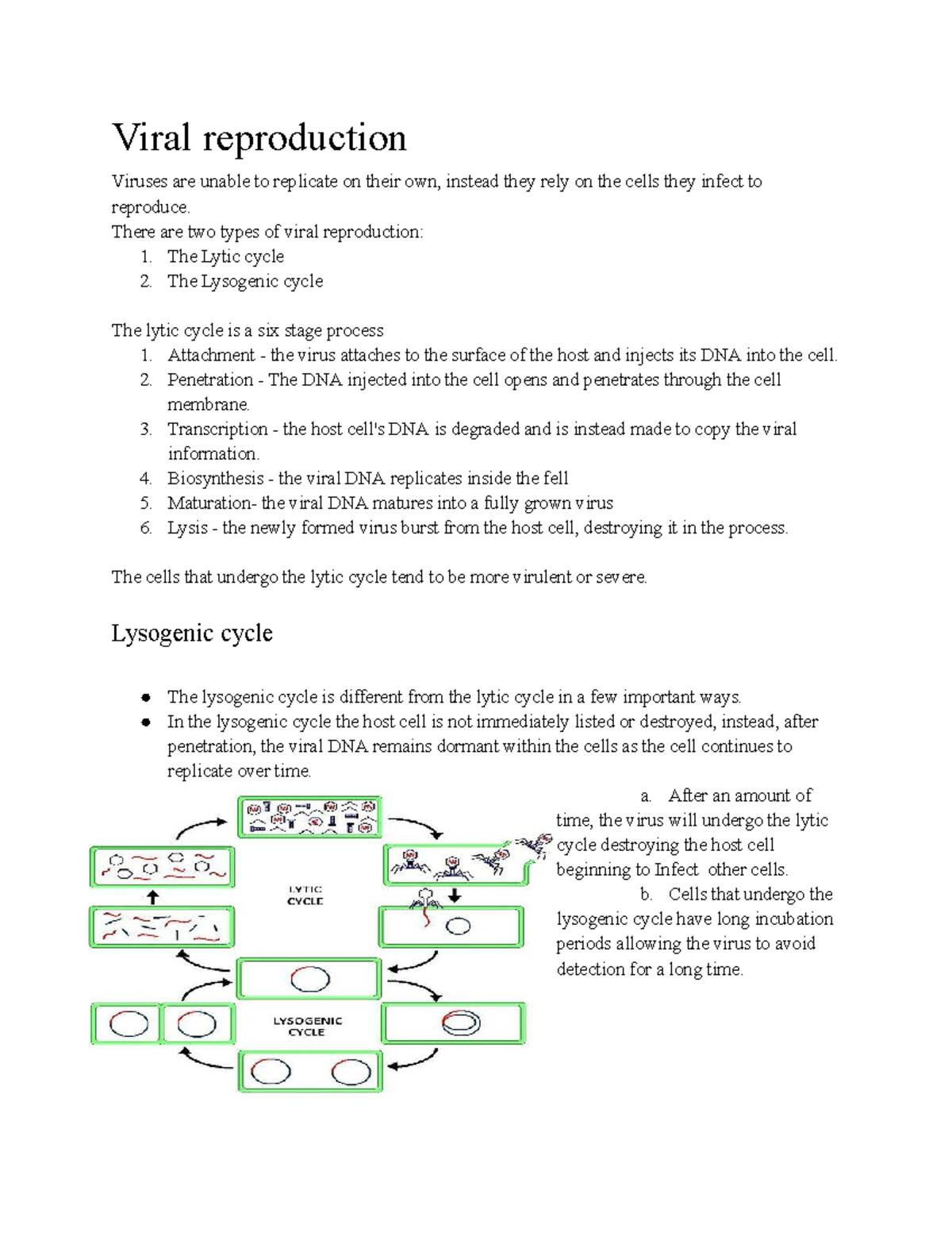 Viral reproduction - These notes discuss the types of ways that viruses ...