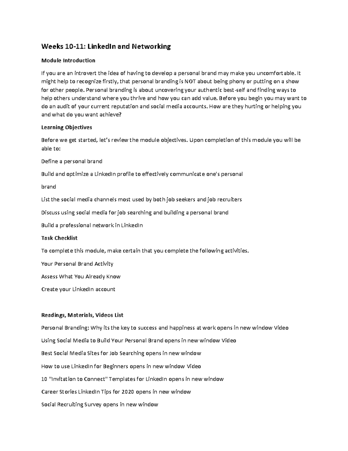 BUSN 702 Mod 6- Leveraging Linked In and Using Social Media - Weeks 10 ...