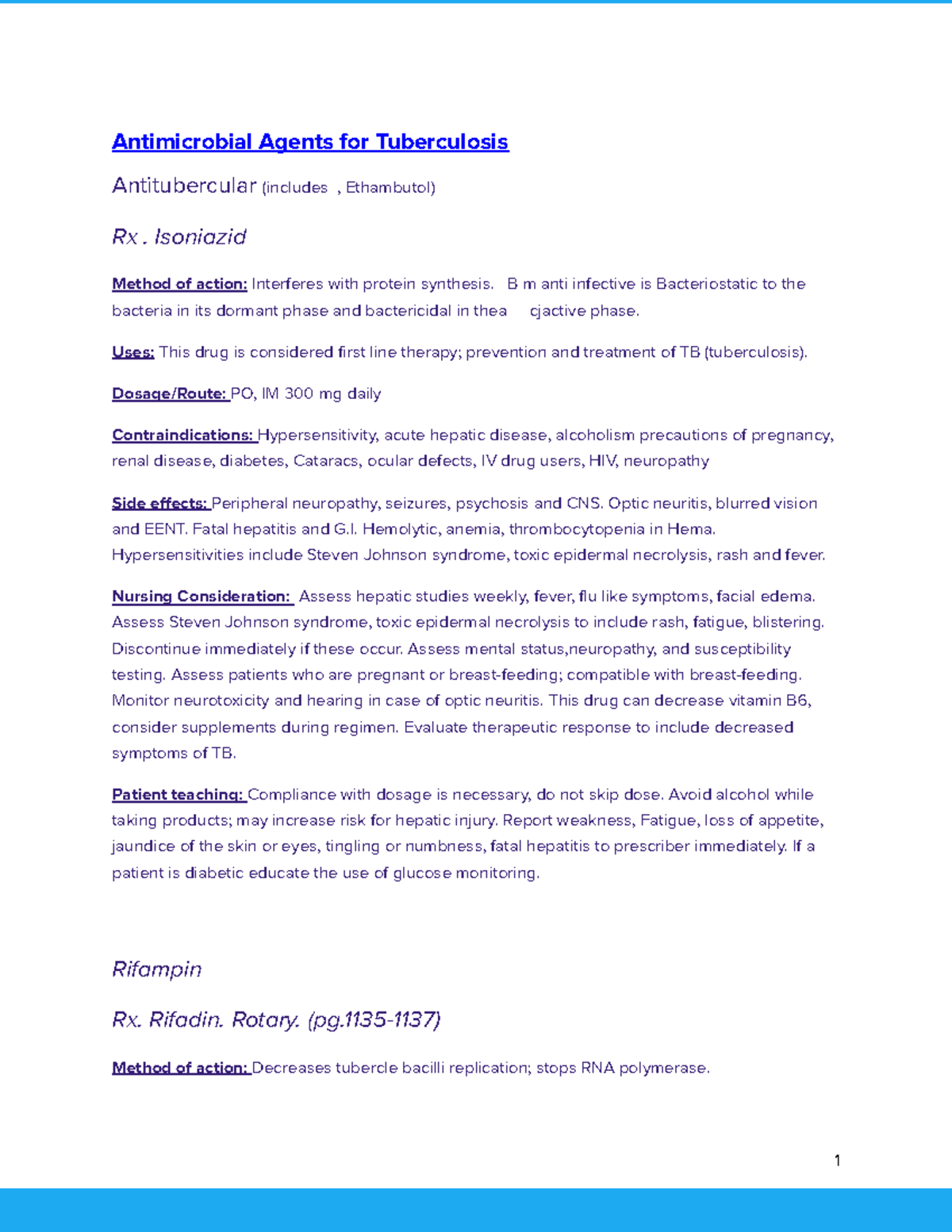 Copy of Drug Card 6.1 - Drug cards - Antimicrobial Agents for ...