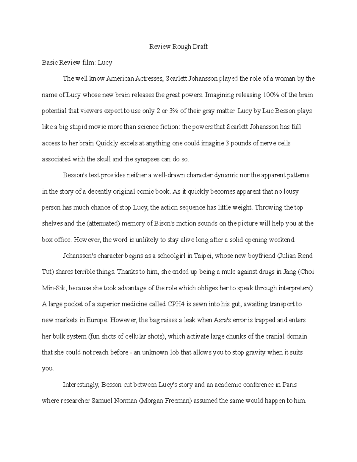 Review Rough Draft - paper writing - Review Rough Draft Basic Review ...