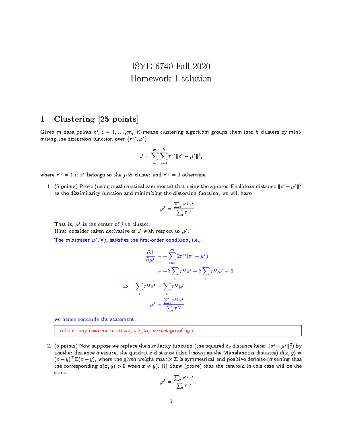 Homework 1 solution - ISYE 6740 Fall 2020 Homework 1 solution 1 ...