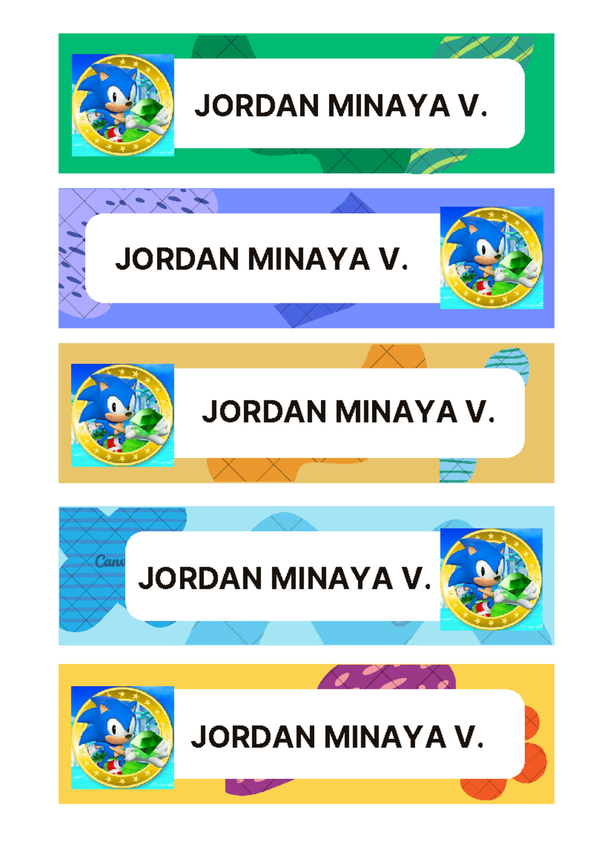 Green Playful Animal Student Label - Ingles II - JORDAN MINAYA V ...