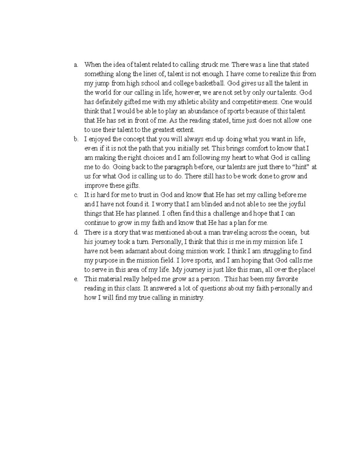 Week 12 - Prompts are given and one must read and reflect on certain ...