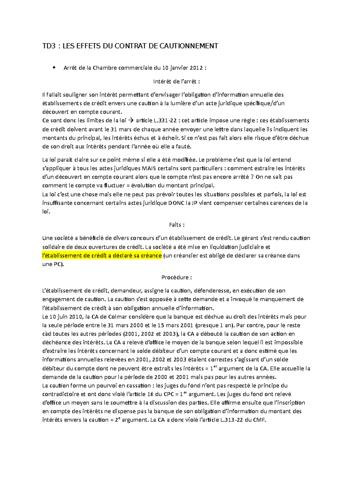 TD3 Correction - td société - TD3 : LES EFFETS DU CONTRAT DE ...