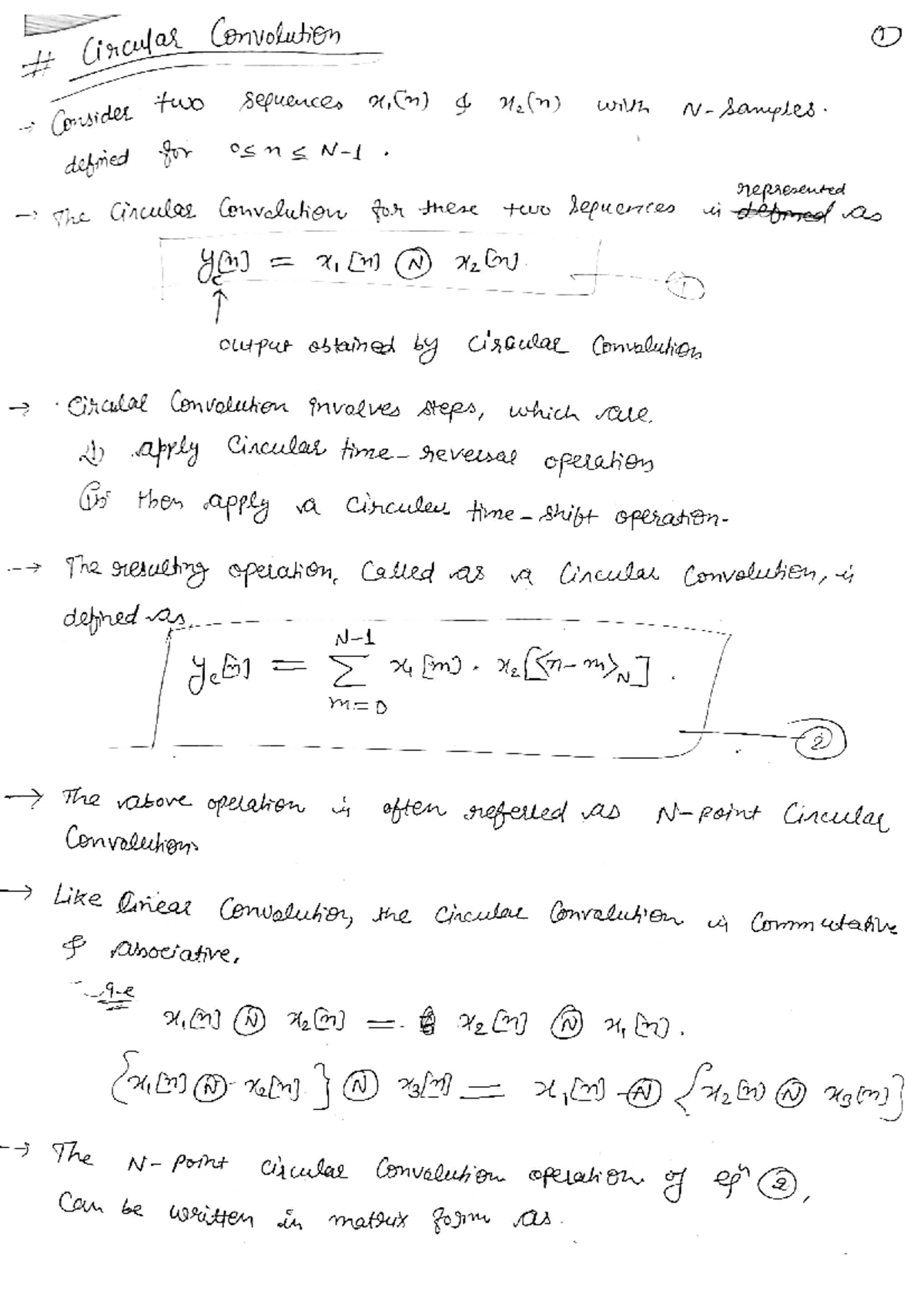 Circular Convolution in discrete time system - B.tech (CIVIL) - Studocu
