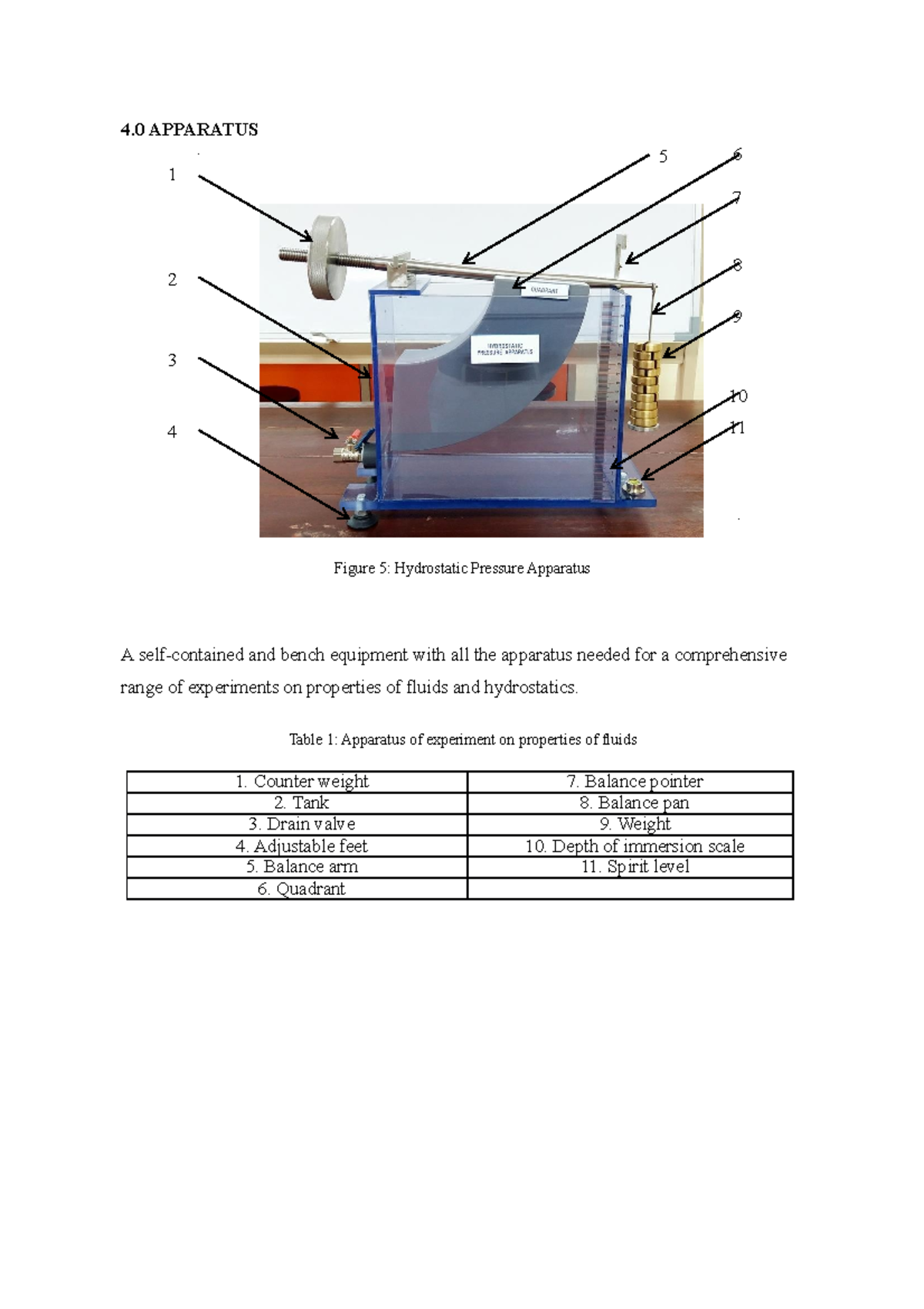 4 & 5 - part lab - 4 APPARATUS 6 1 7 2 8 9 3 10 4 11 Figure 5 ...
