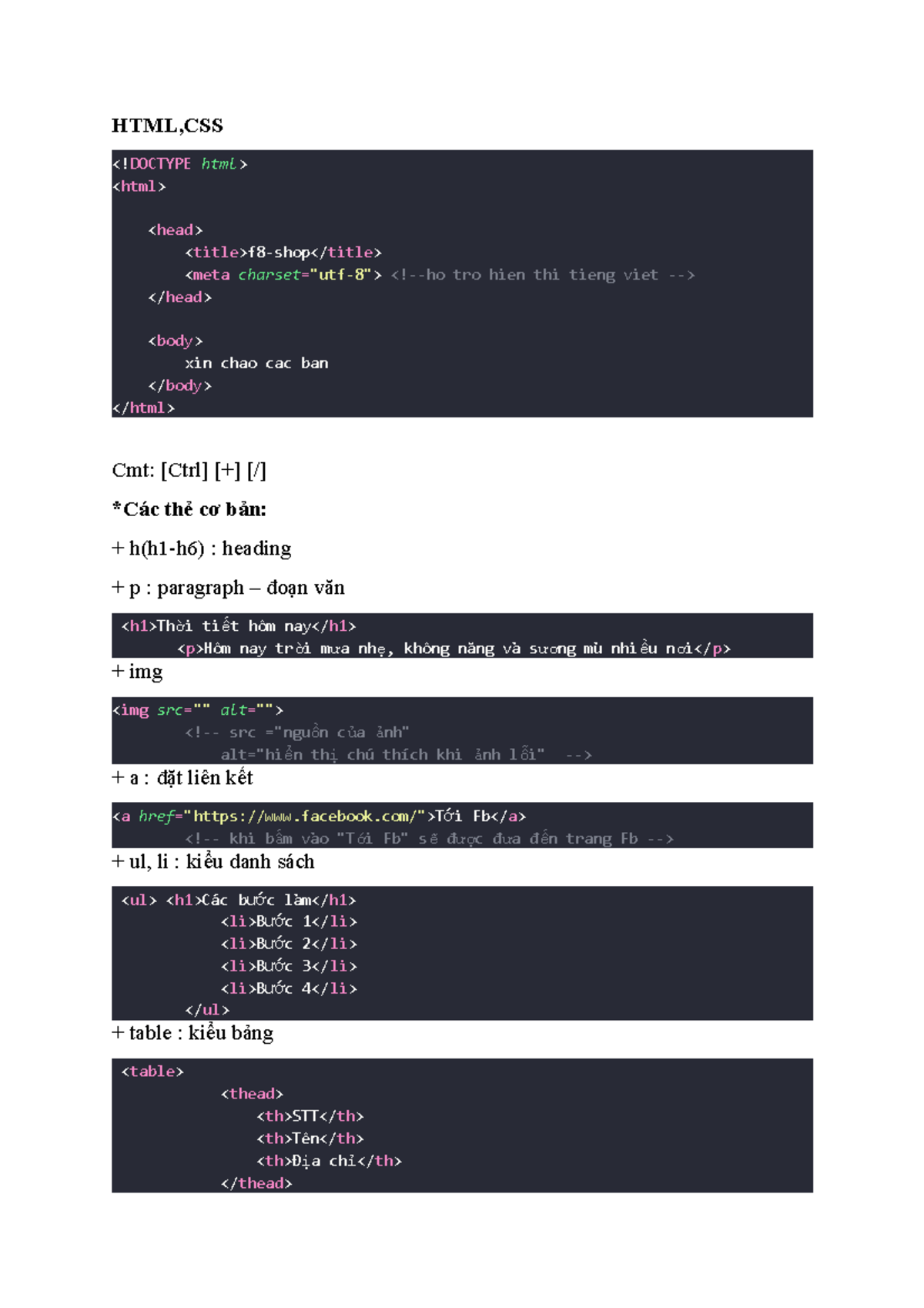 Ltweb - xin loi cac ban nha - HTML,CSS f8-shop xin chao cac ban Cmt: [Ctrl] [+] - Studocu
