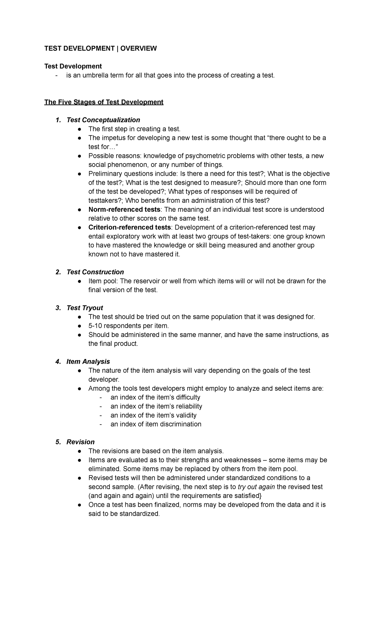 TEST- Development- Overview - TEST DEVELOPMENT | OVERVIEW Test ...