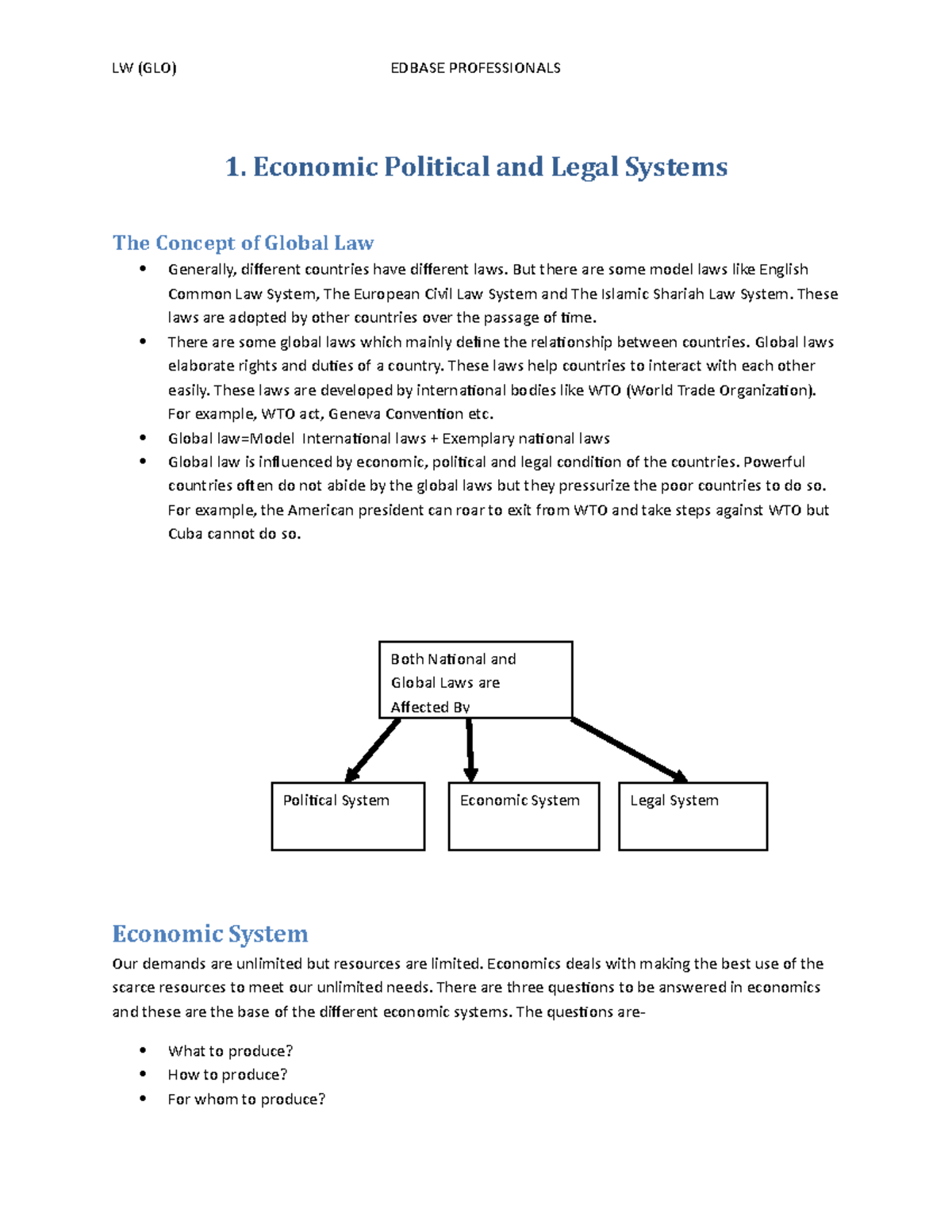 Economic Political and Legal Systems - 1. Economic Political and Legal ...