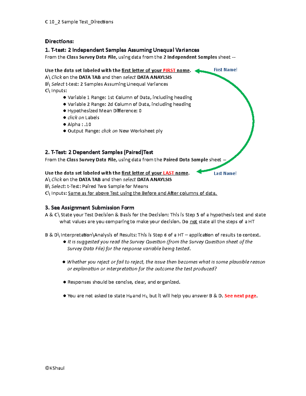 C 10 Directions 2 Samples HT - C 10_2 Sample Test_Directions Directions ...