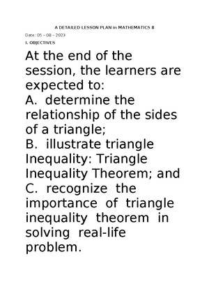 DLP gen math Day 6 - Gen Math Lesson PLan - DETAILED LESSON PLAN School ...