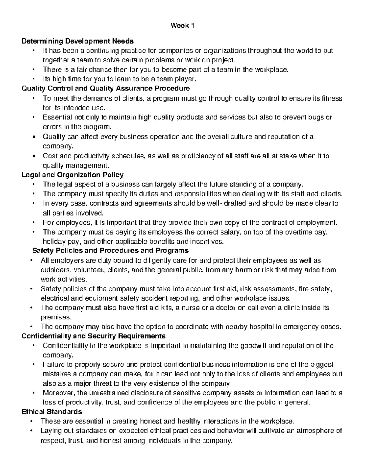 TLE Quarter 1 Reviewer - HI ITS ME - Week 1 Determining Development Needs - It has been a ...