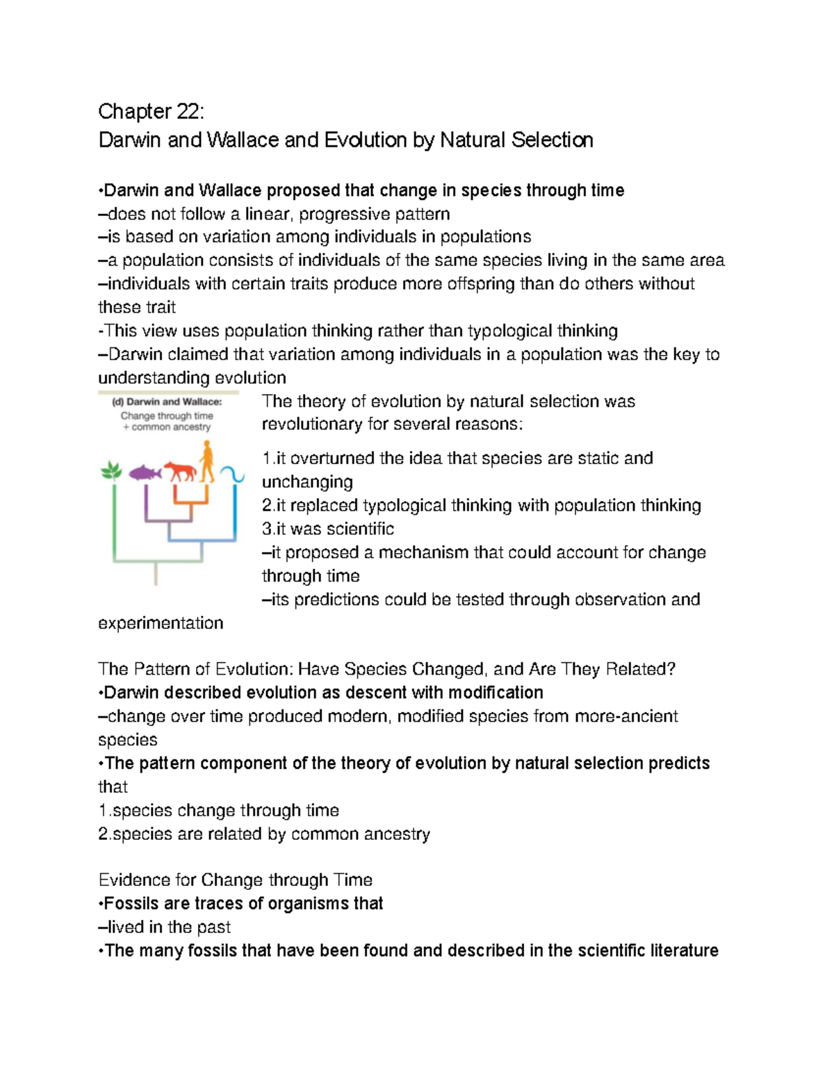 chapter 22 evolution - Chapter 22: Darwin and Wallace and Evolution by ...