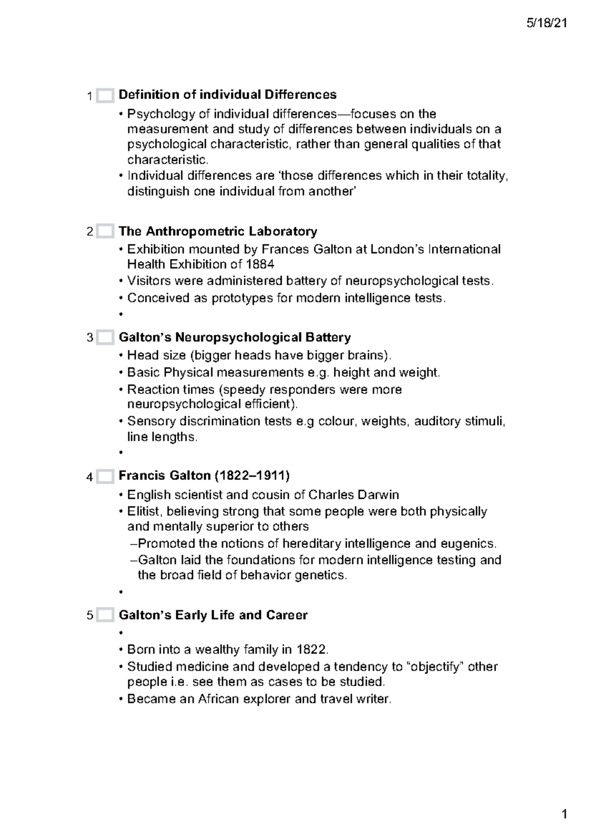 Final Individual Differences - 5/18/ 1 Definition of individual ...