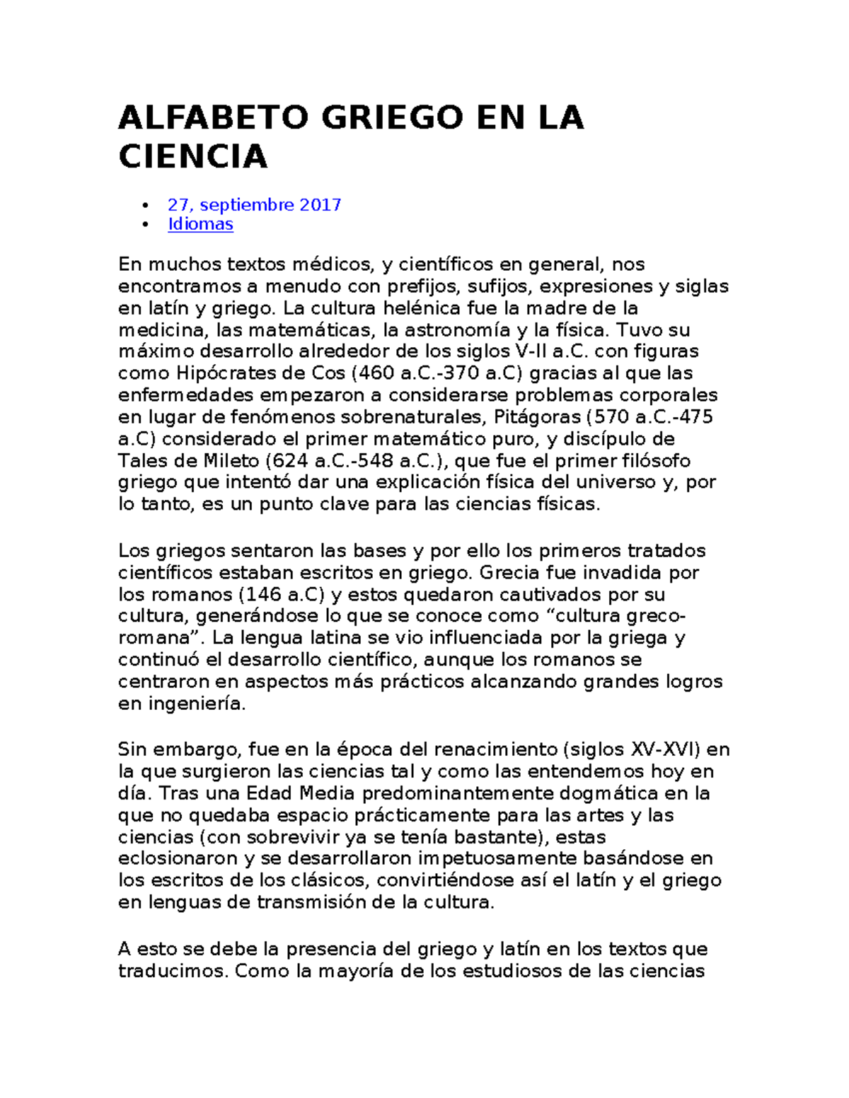 Alfabeto Griego EN LA Ciencia - ALFABETO GRIEGO EN LA CIENCIA 27 ...