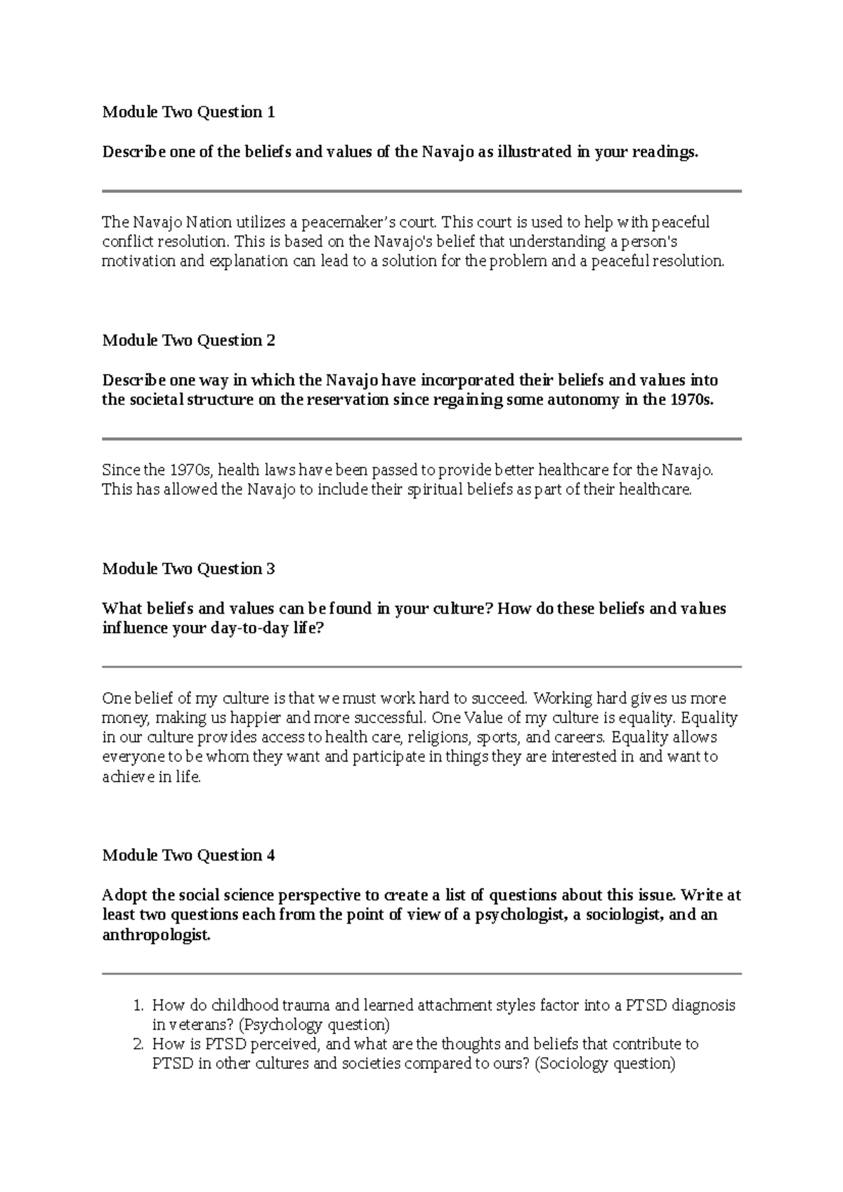 2-3 Module Two Short Responses - Module Two Question 1 Describe one of ...