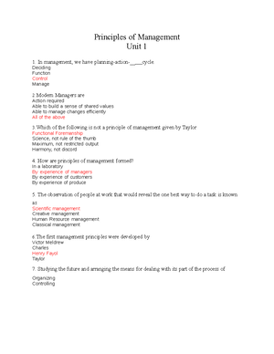 Unit 5 MCQ AL - anna university , principles of management mcq model ...