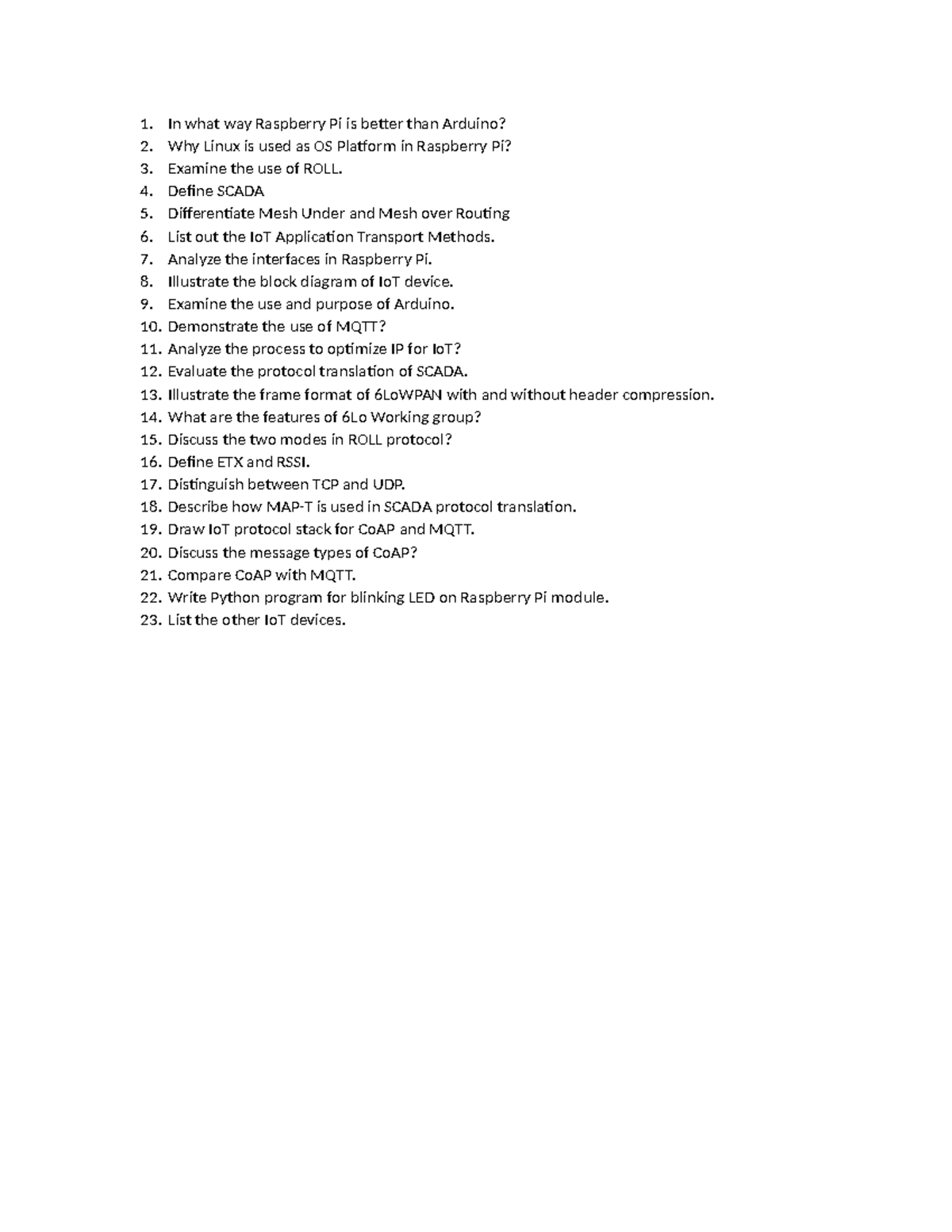 2marks - In what way Raspberry Pi is better than Arduino? Why Linux is ...