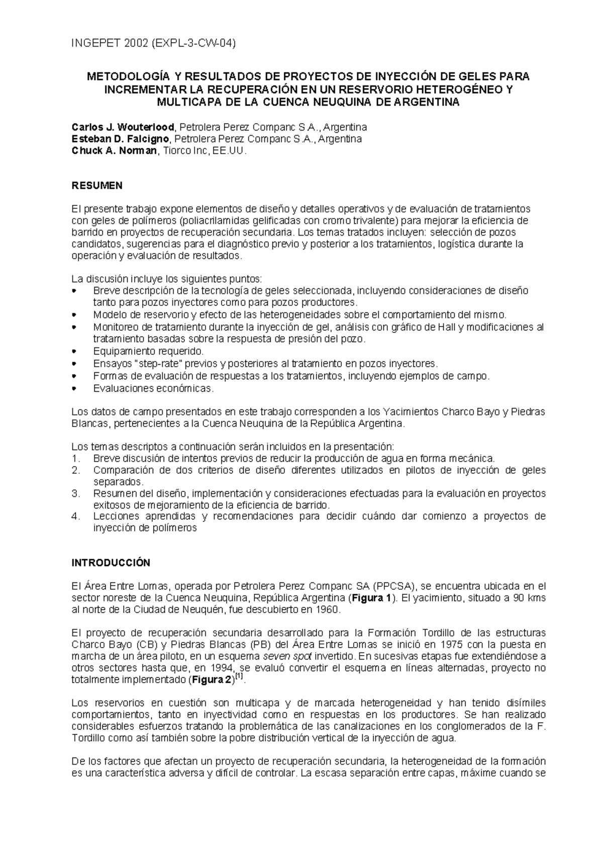 EXPL-3-CW-04 Modelo Ingepet - METODOLOGÍA Y RESULTADOS DE PROYECTOS DE ...