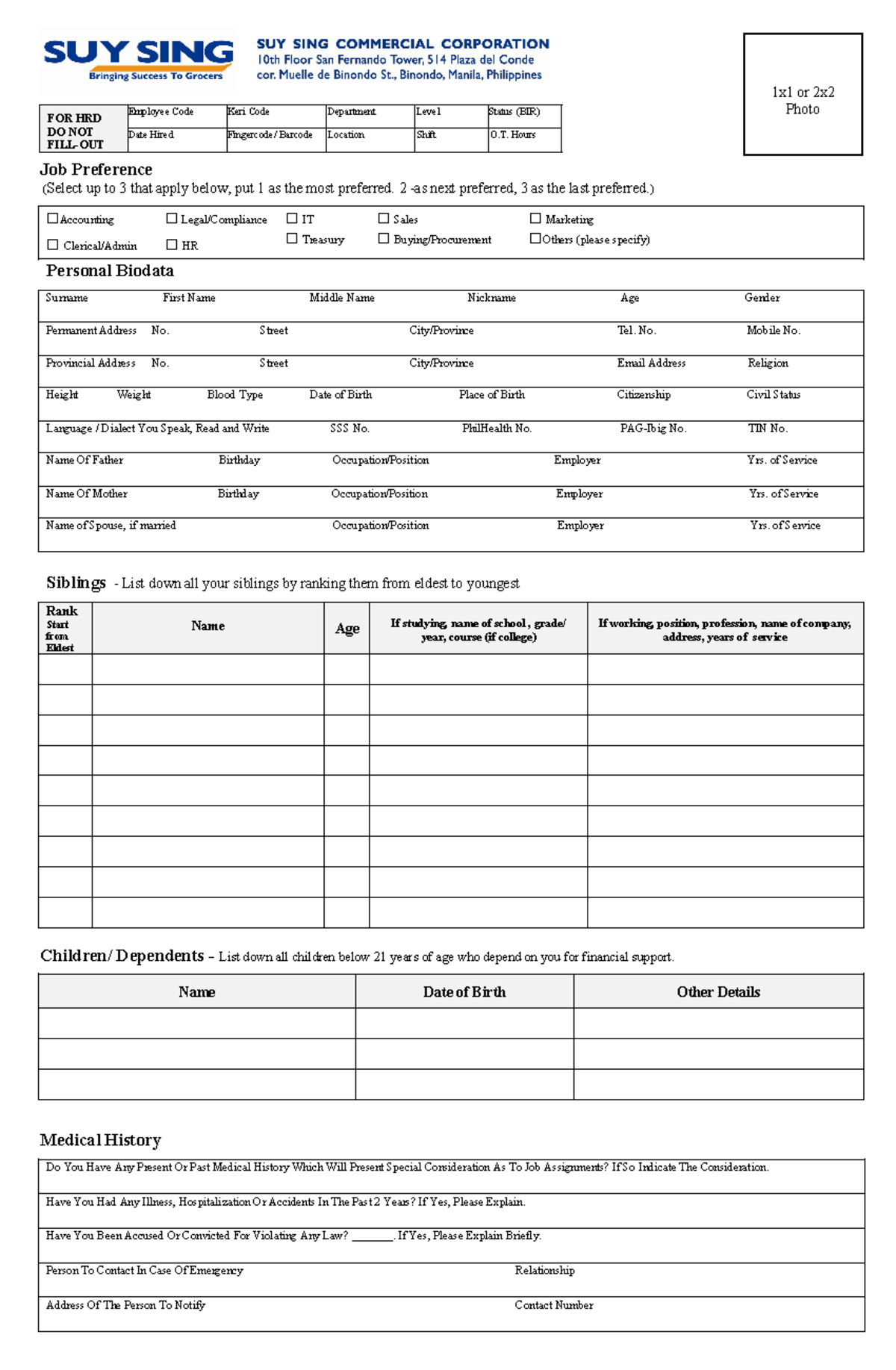 SSCC Candidate Questionnaire 218949181232014 - Job Preference (Select ...