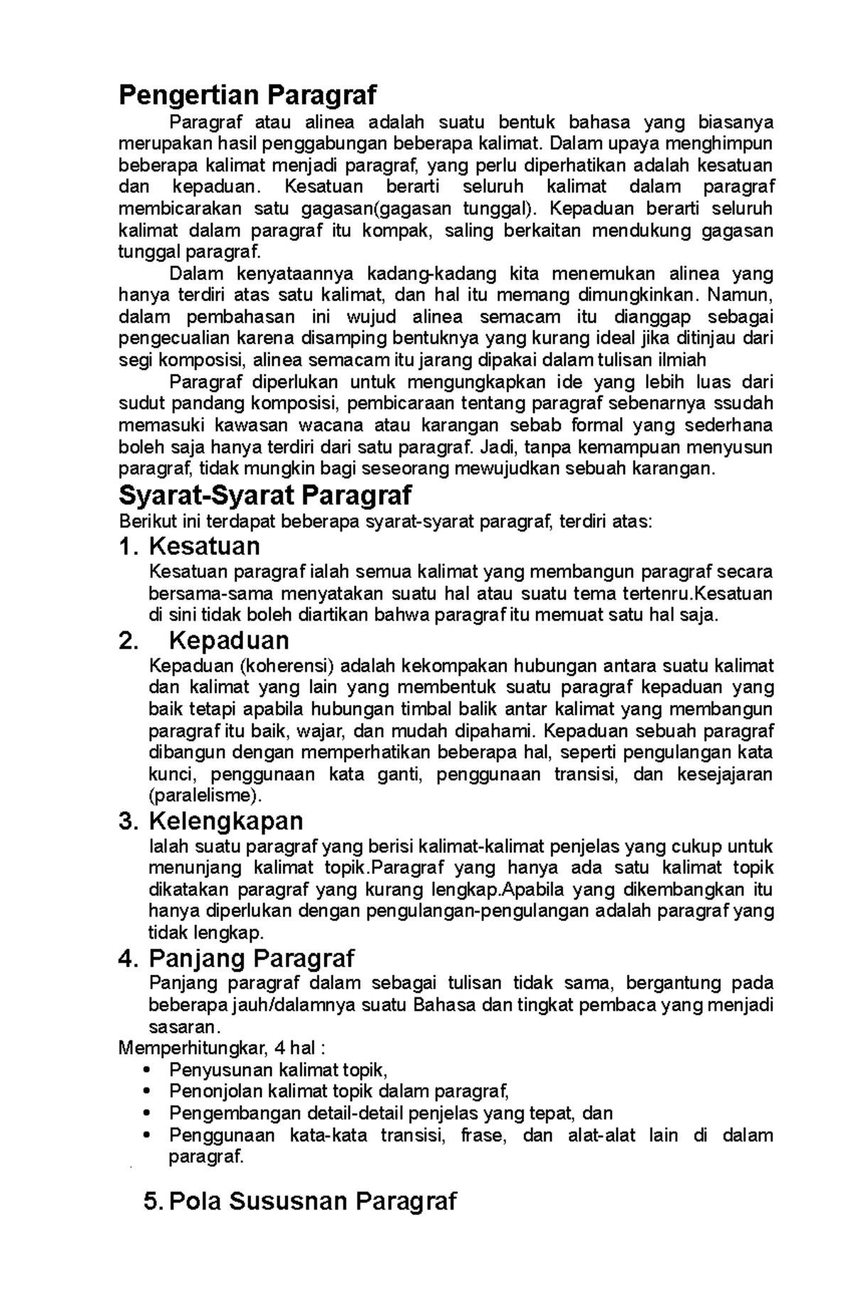 Pargraf 2 - Indonesia - Pengertian Paragraf Paragraf atau alinea adalah ...