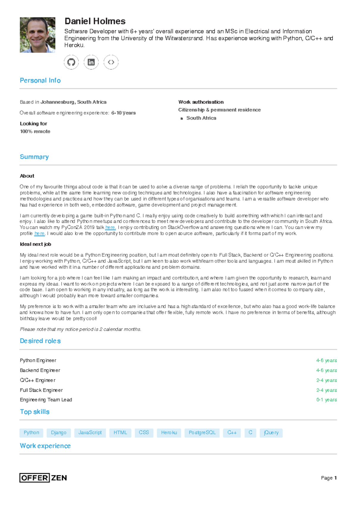 Daniel Holmes Python Django Javascript Html Css Heroku Postgresql C 4824