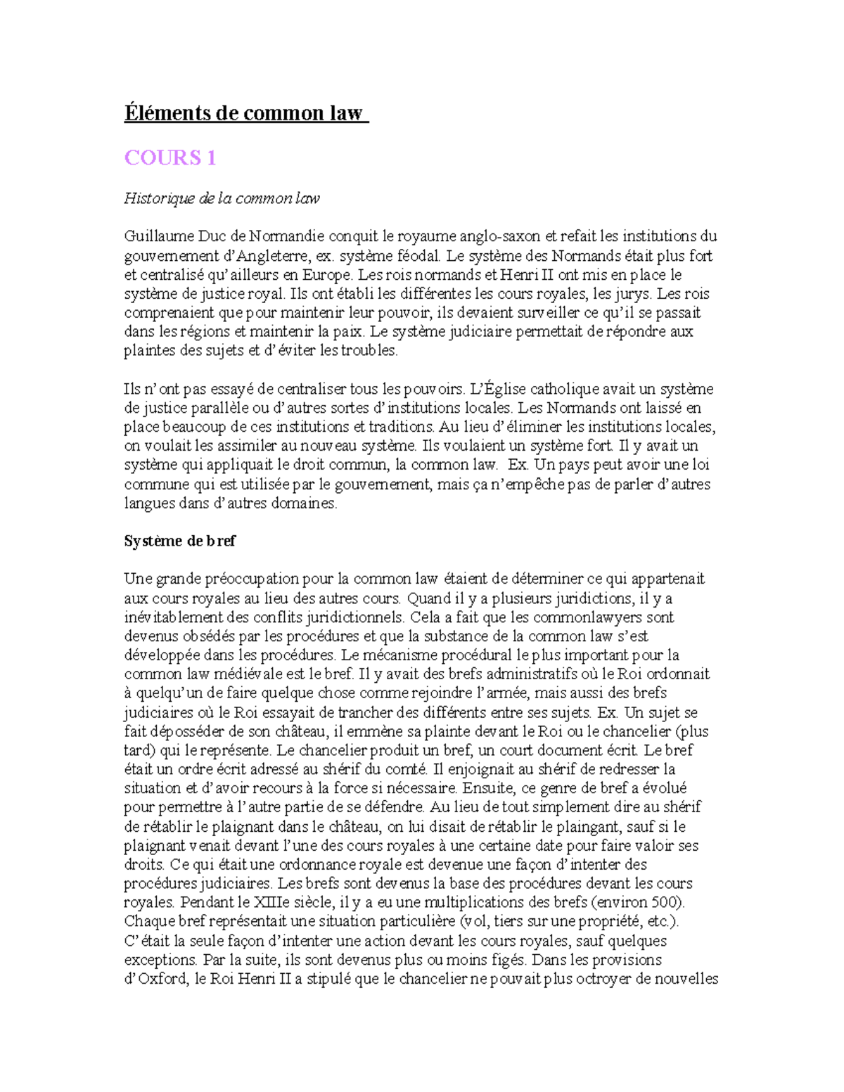 Notes de cours - DRT3003 - UdeM - Studocu
