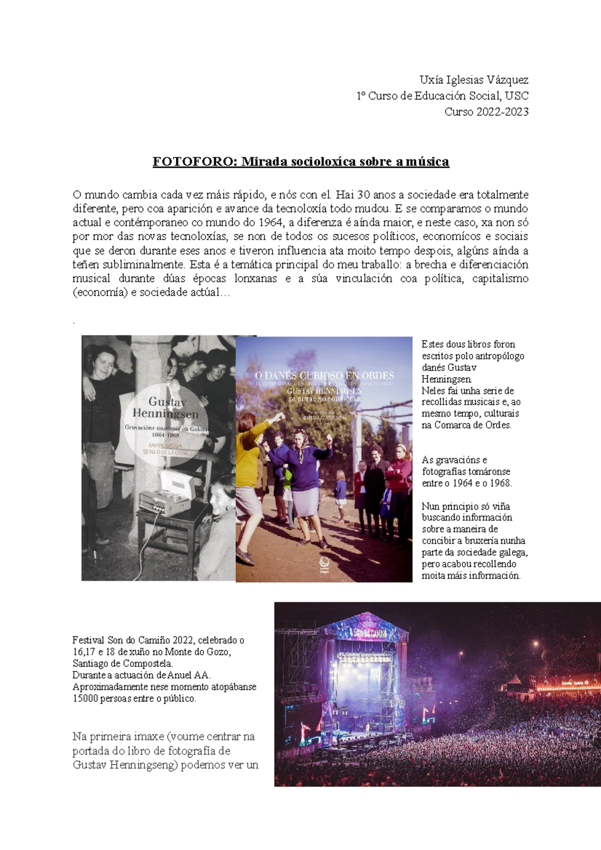 Fotoforo Mirada socioloxíca sobre a música- Uxía Iglesias Vázquez ...