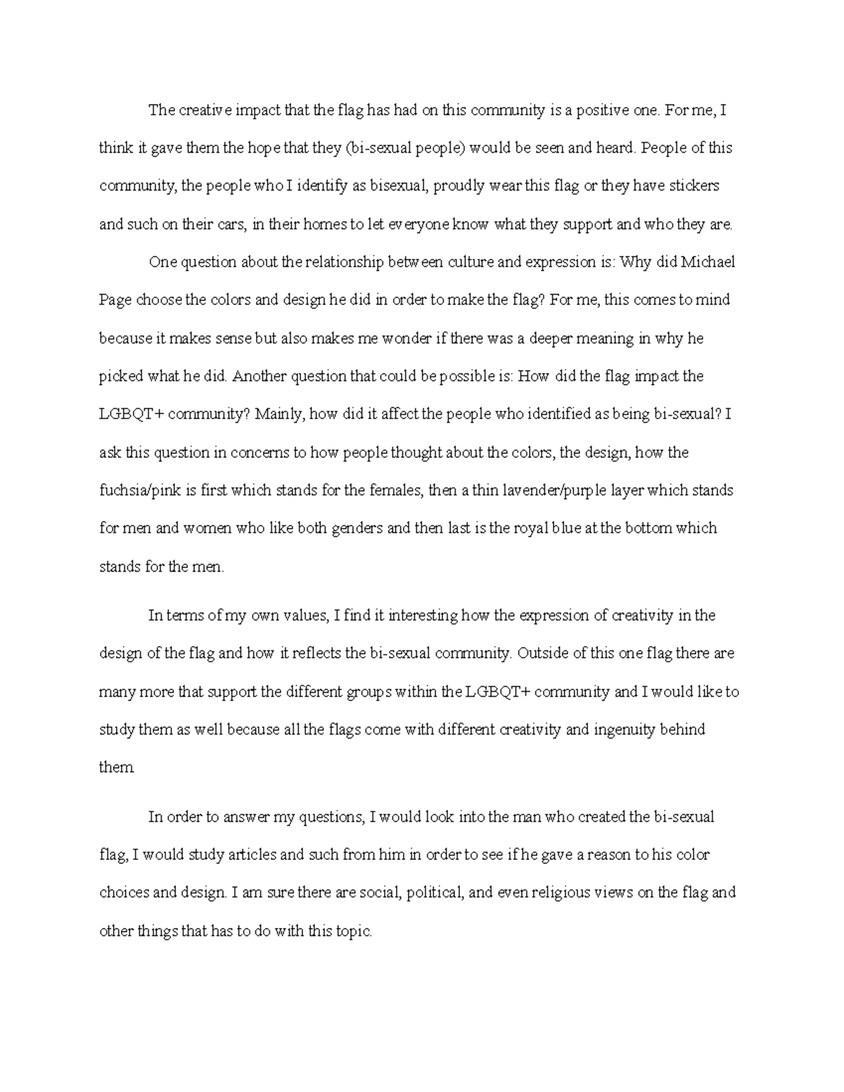 Hum-project draft - project proposal - The creative impact that the ...