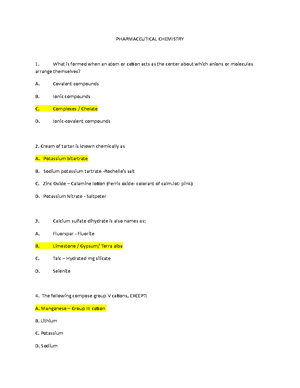 Dispensing - pharmacy notes and answer key - BS Pharmacy - Studocu