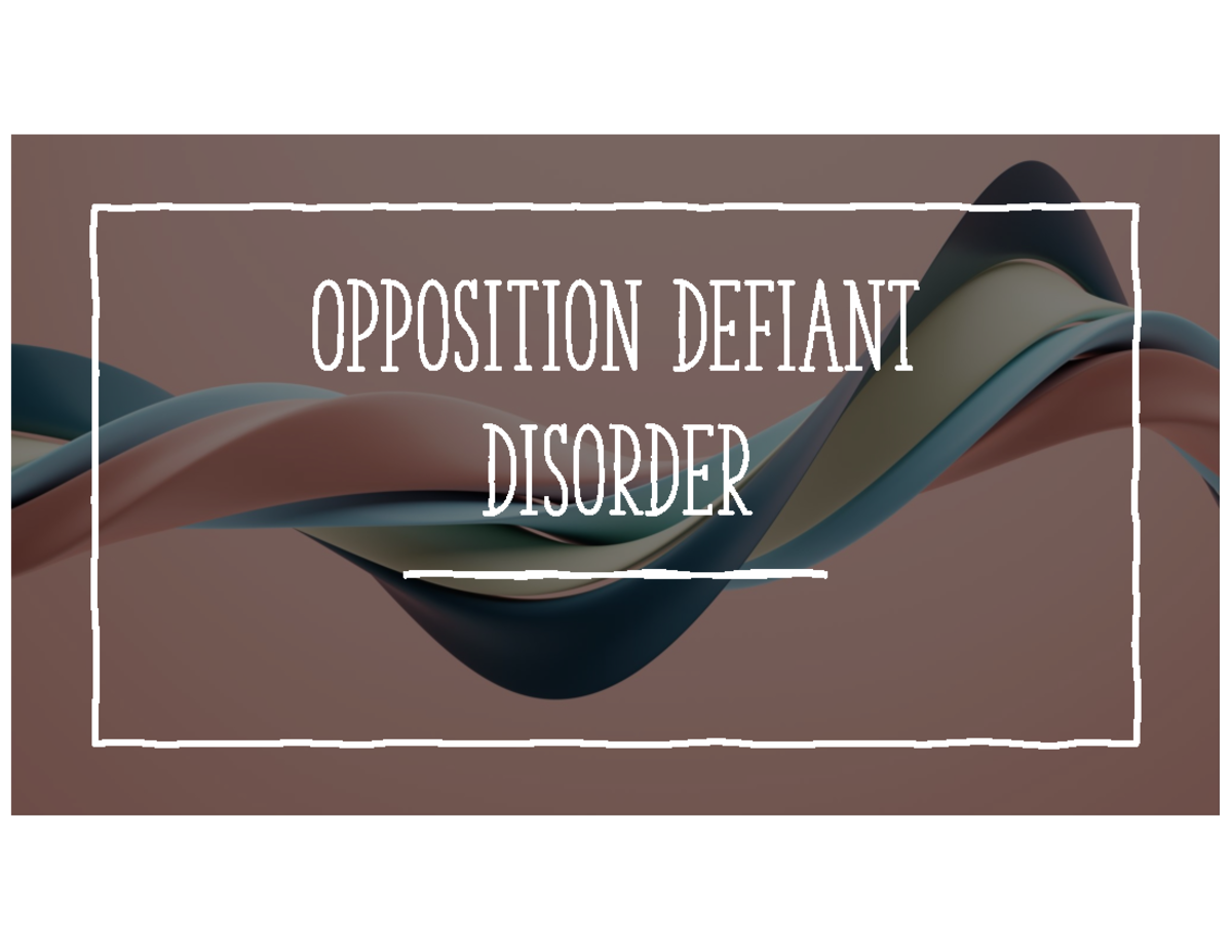 Interventions and Management Strategies for Oppositional Defiant ...