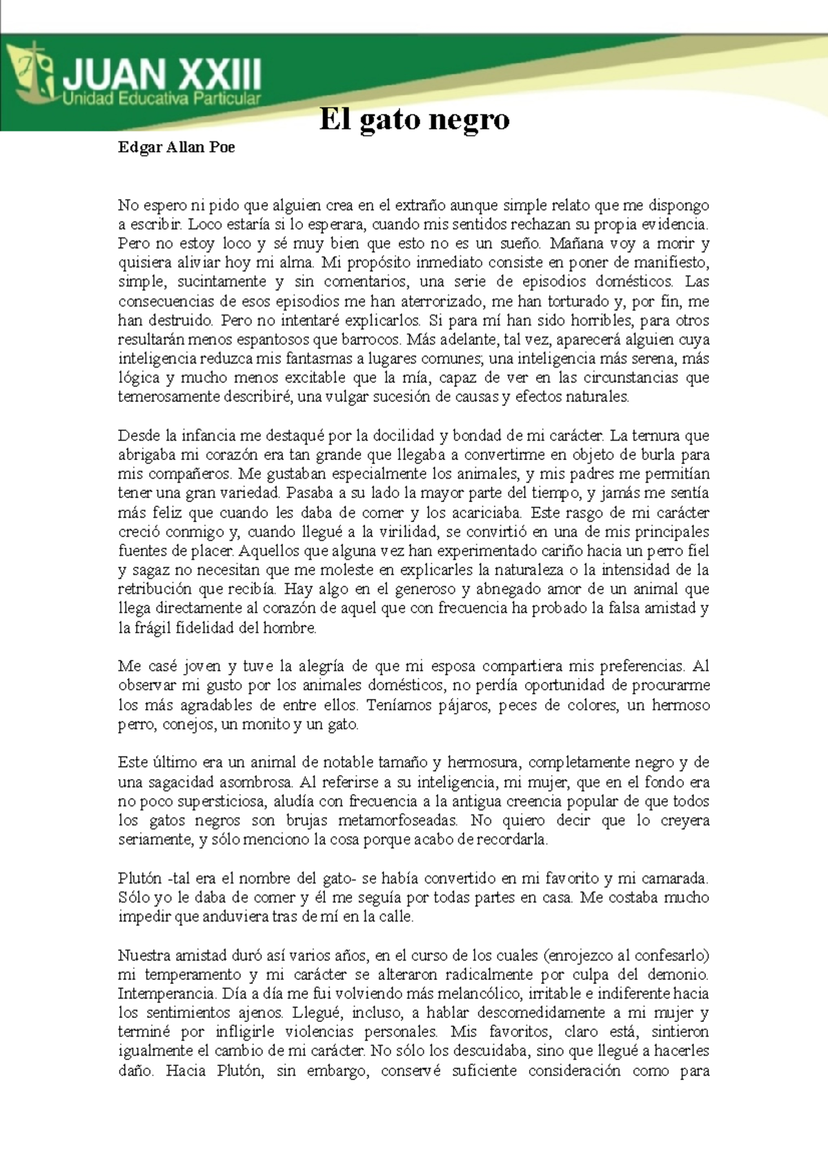 GATO Negro Sincrónica - SISISISI - El gato negro Edgar Allan Poe No ...