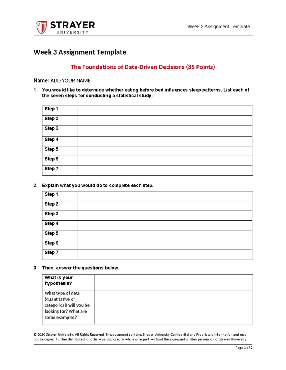 Cf Week 3 Assignment Template - Week 3 Assignment Template Week 3 ...
