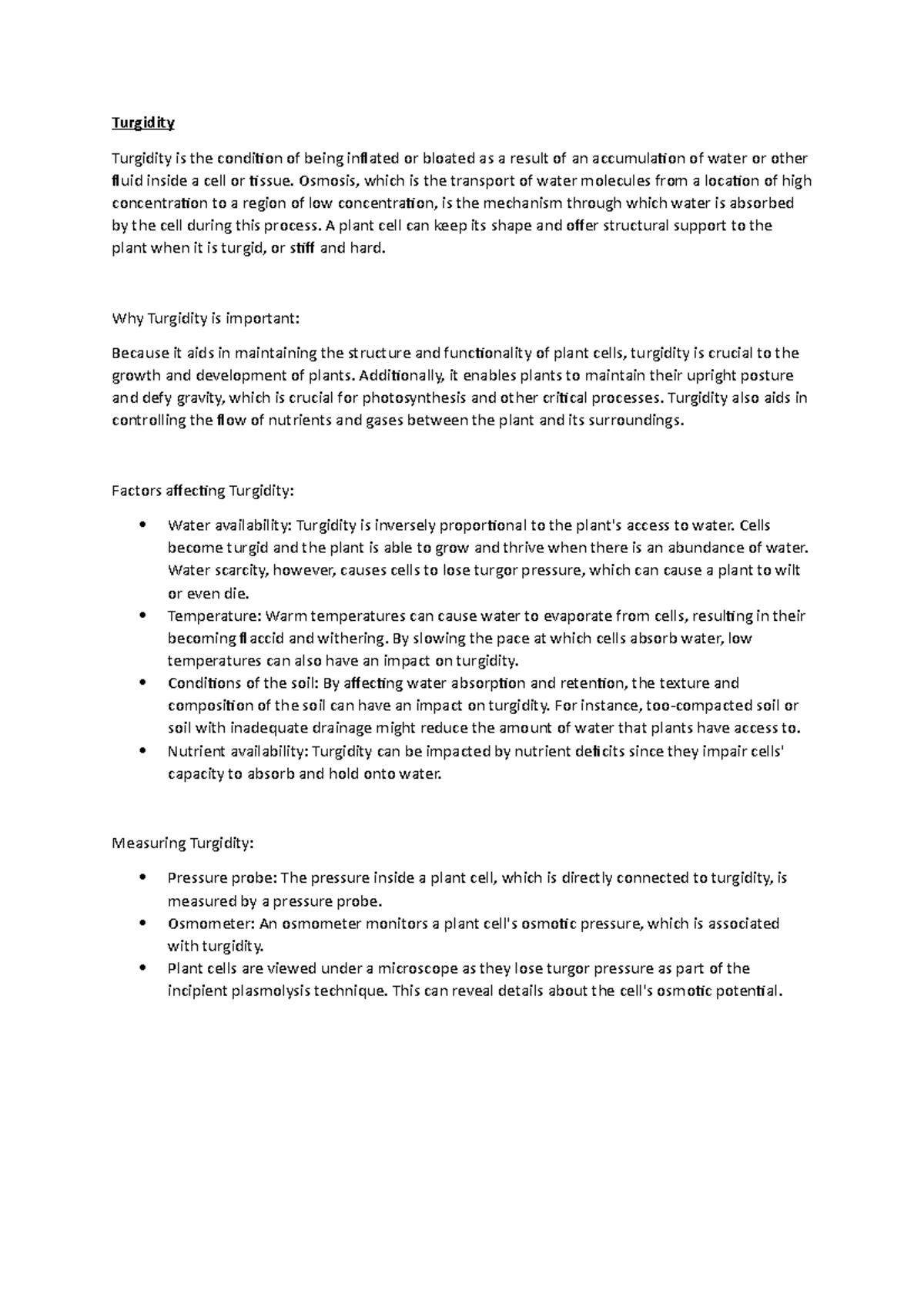 Turgidity - Turgidity Turgidity is the condition of being inflated or ...