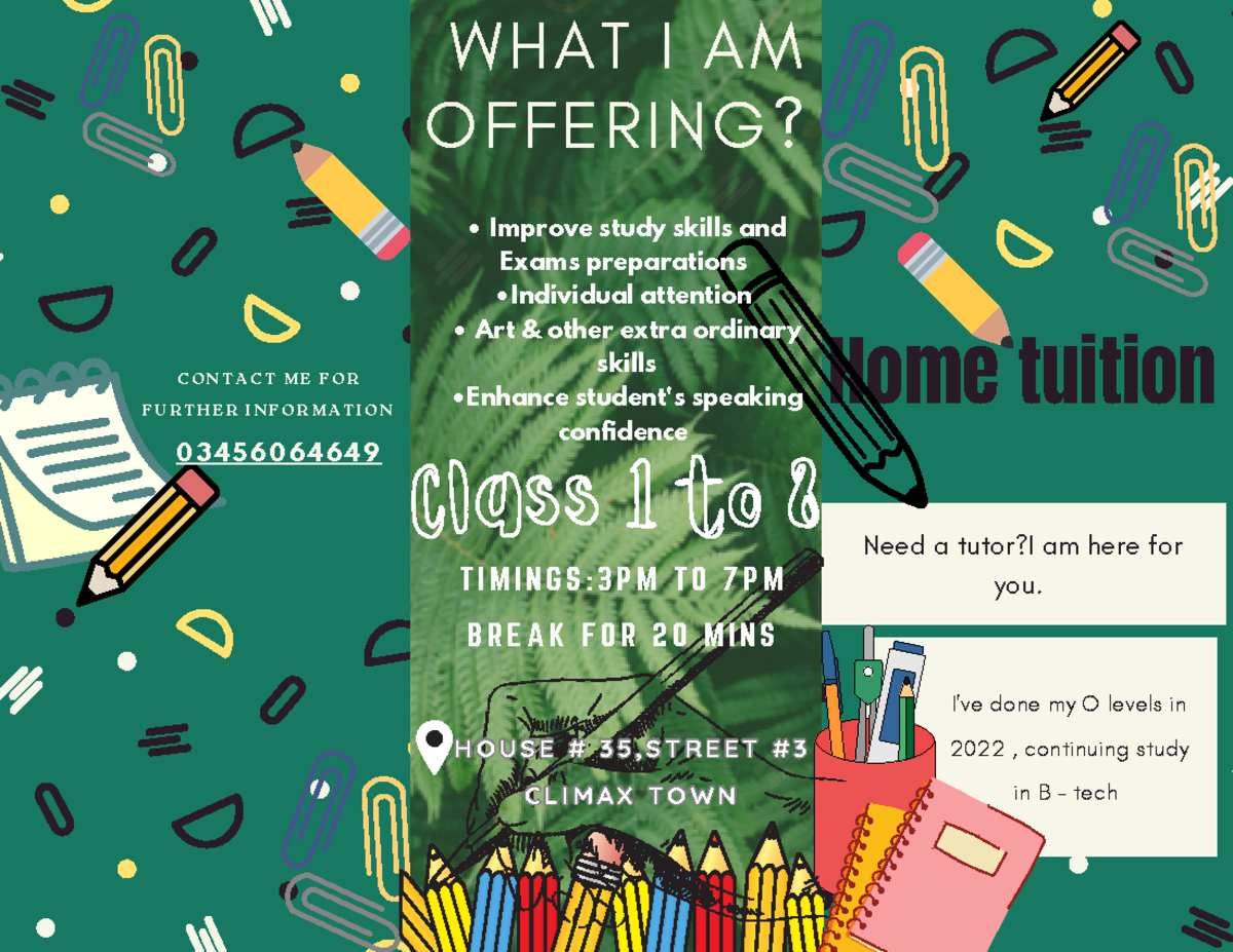 Yellow and Blue Modern Art Festival Pamphlet Trifold Brochure - Home ...