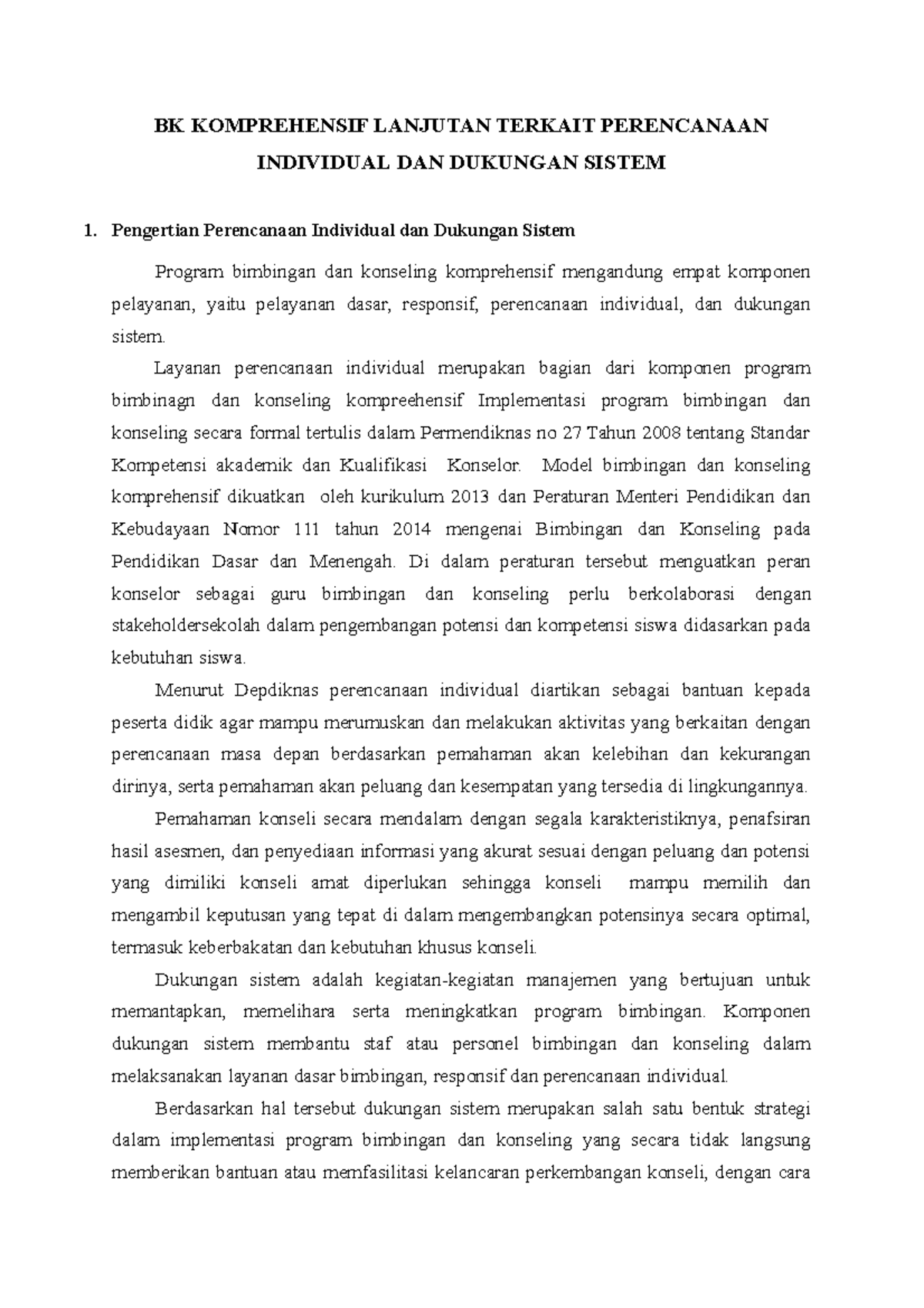 BK Komprehensif Lanjutan Terkait Perencanaan Individual DAN Dukungan ...