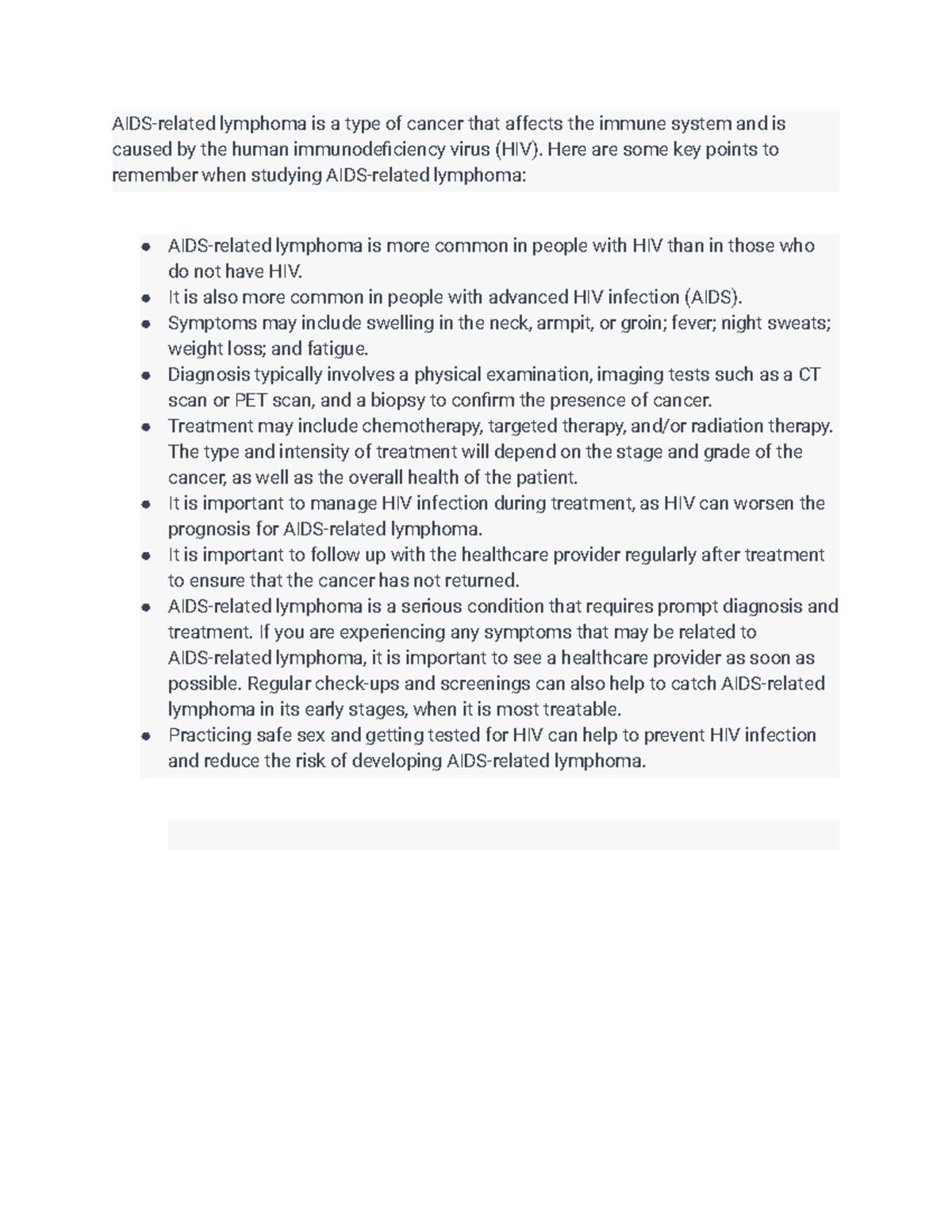 AIDS-related lymphoma study guide - AIDS-related lymphoma is a type of ...