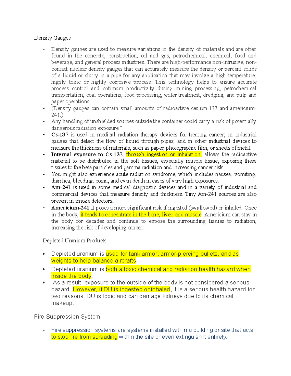 Arson - Density Gauges - Density gauges are used to measure variations ...
