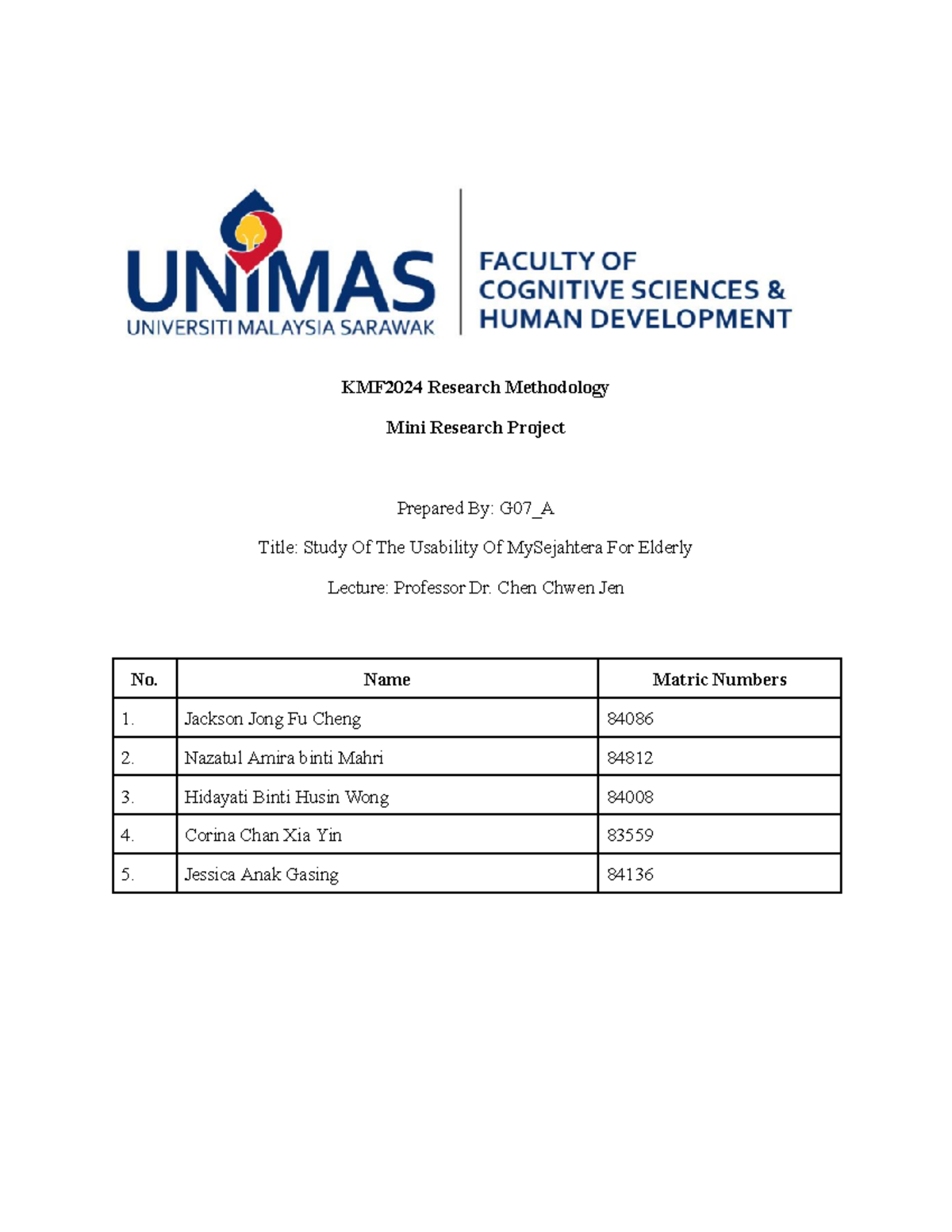 KMF2024 Mini research final report - KMF2024 Research Methodology Mini ...