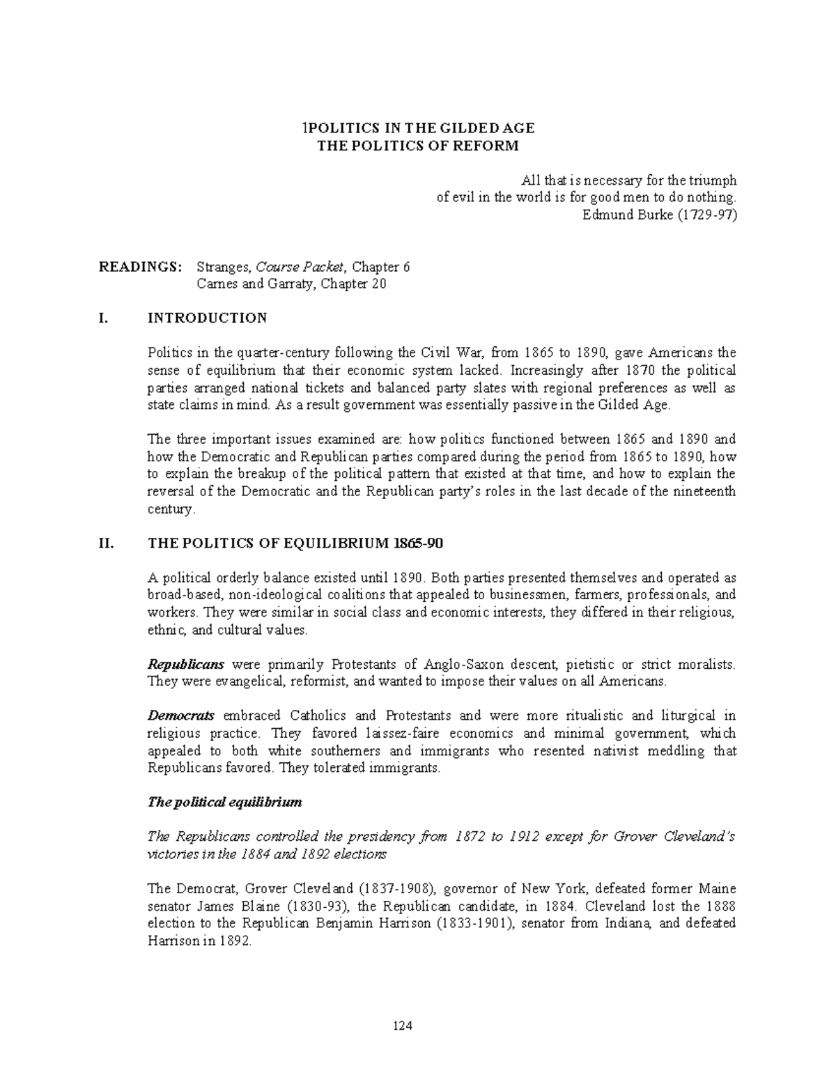 106 Chap 6 Populists Gilded Age 23c - 1 POLITICS IN THE GILDED AGE THE ...