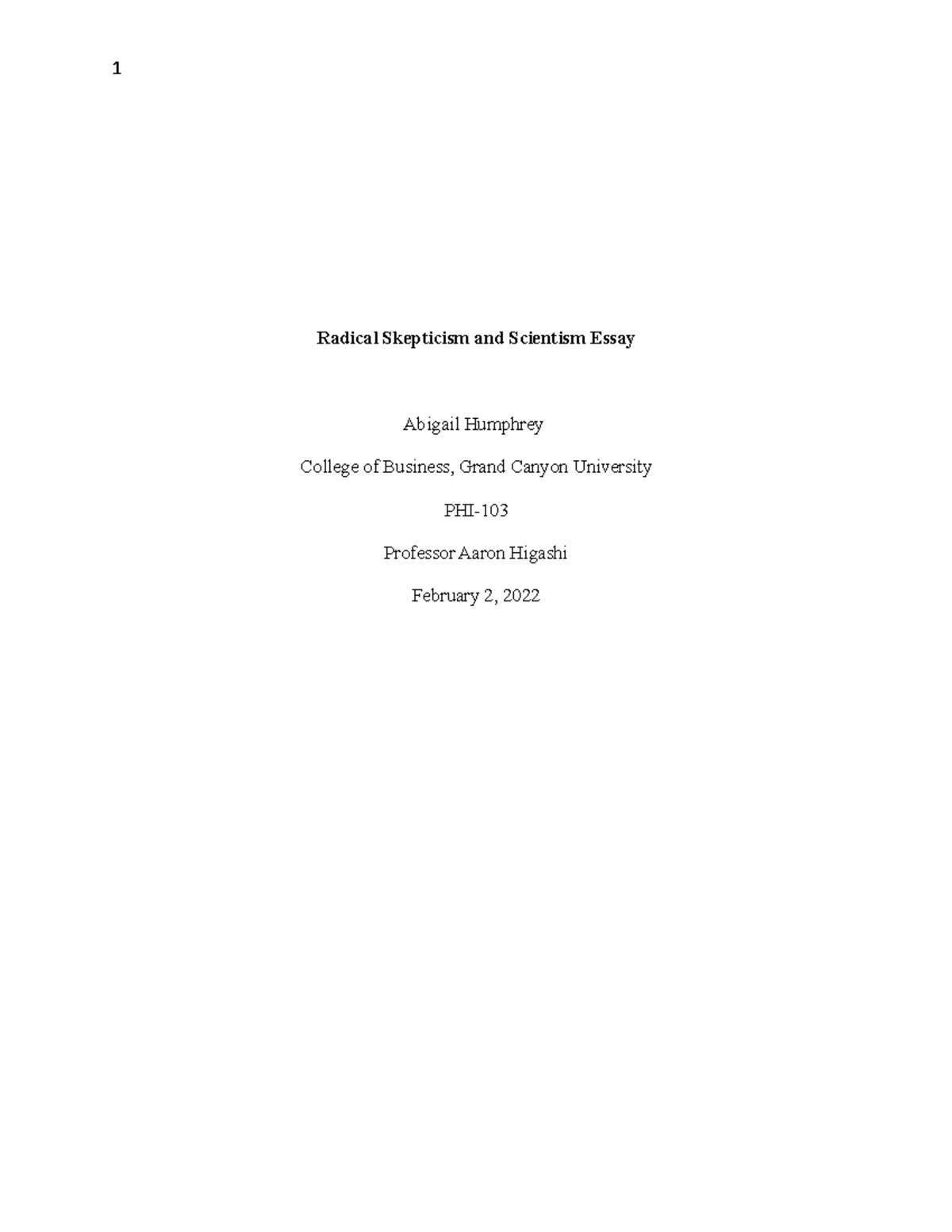 Philosophy Paper Official - PHI-103 - GCU - Studocu