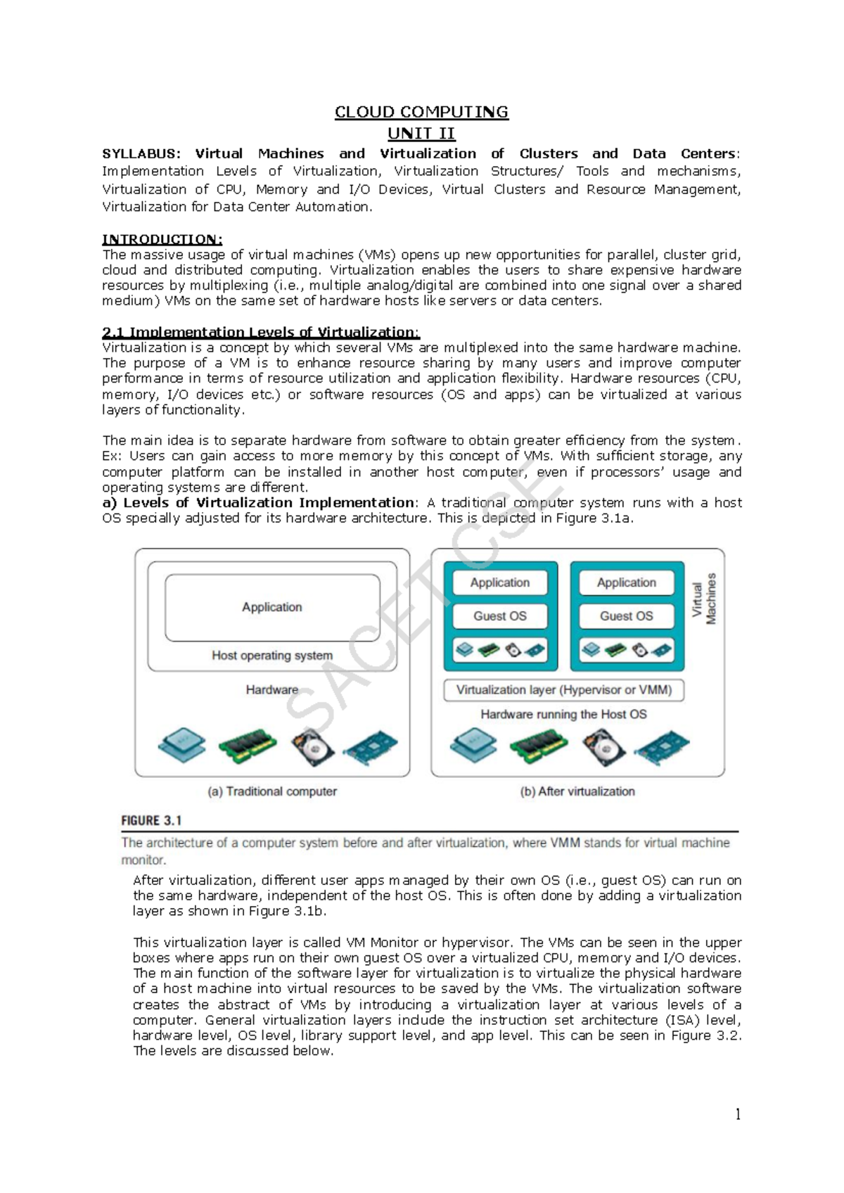 UNIT-2 - reference one only - CLOUD COMPUTING UNIT II SYLLABUS: Virtual Machines and ...