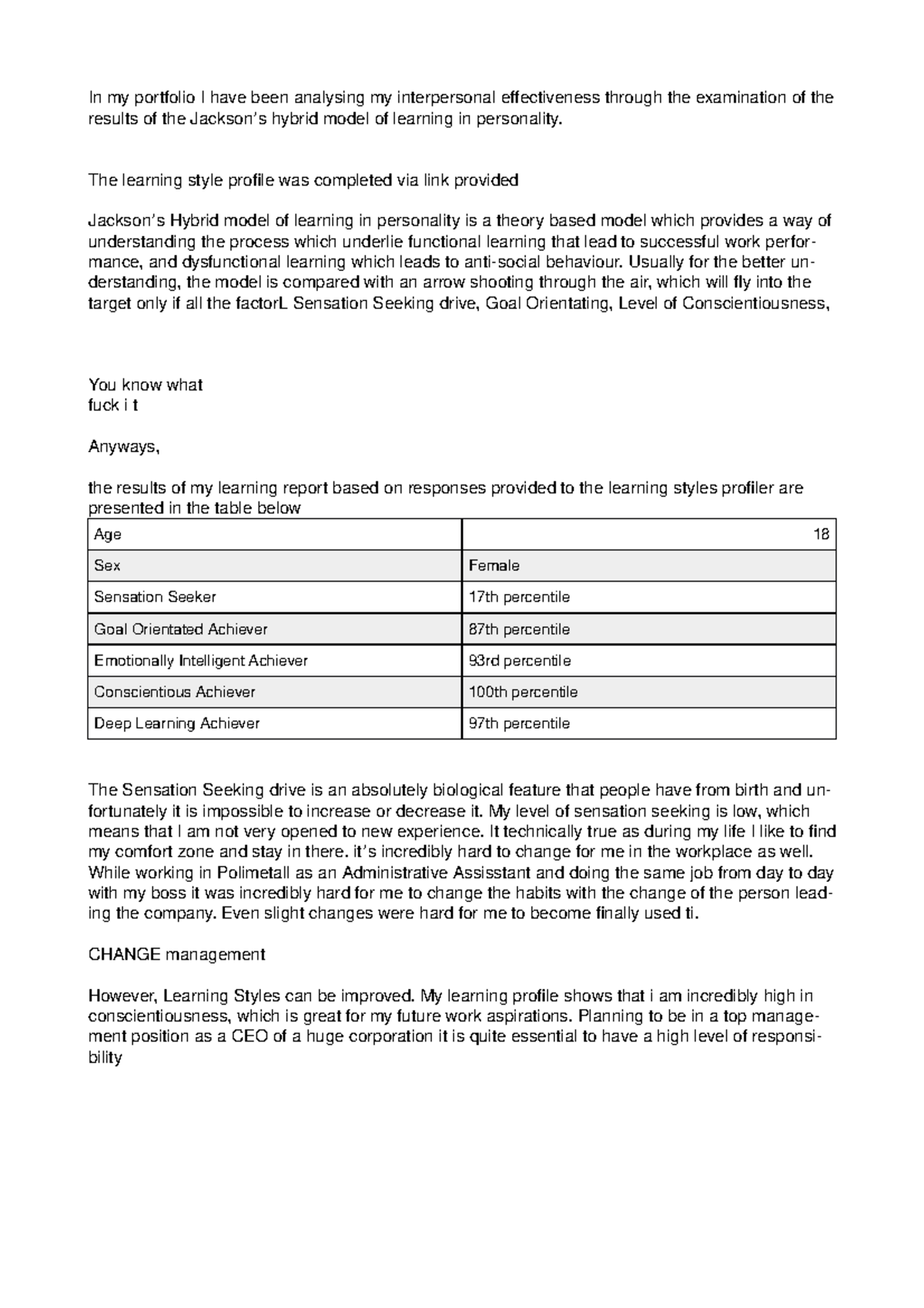 Intrapersonal Effectiveness In My Portfolio I Have Been Analysing My intrapersonal-effectiveness-in-my-portfolio-i-have-been-analysing-my
