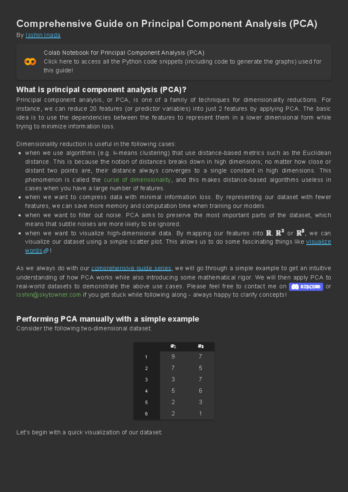 PCA Notes - pca - Comprehensive Guide on Principal Component Analysis ...