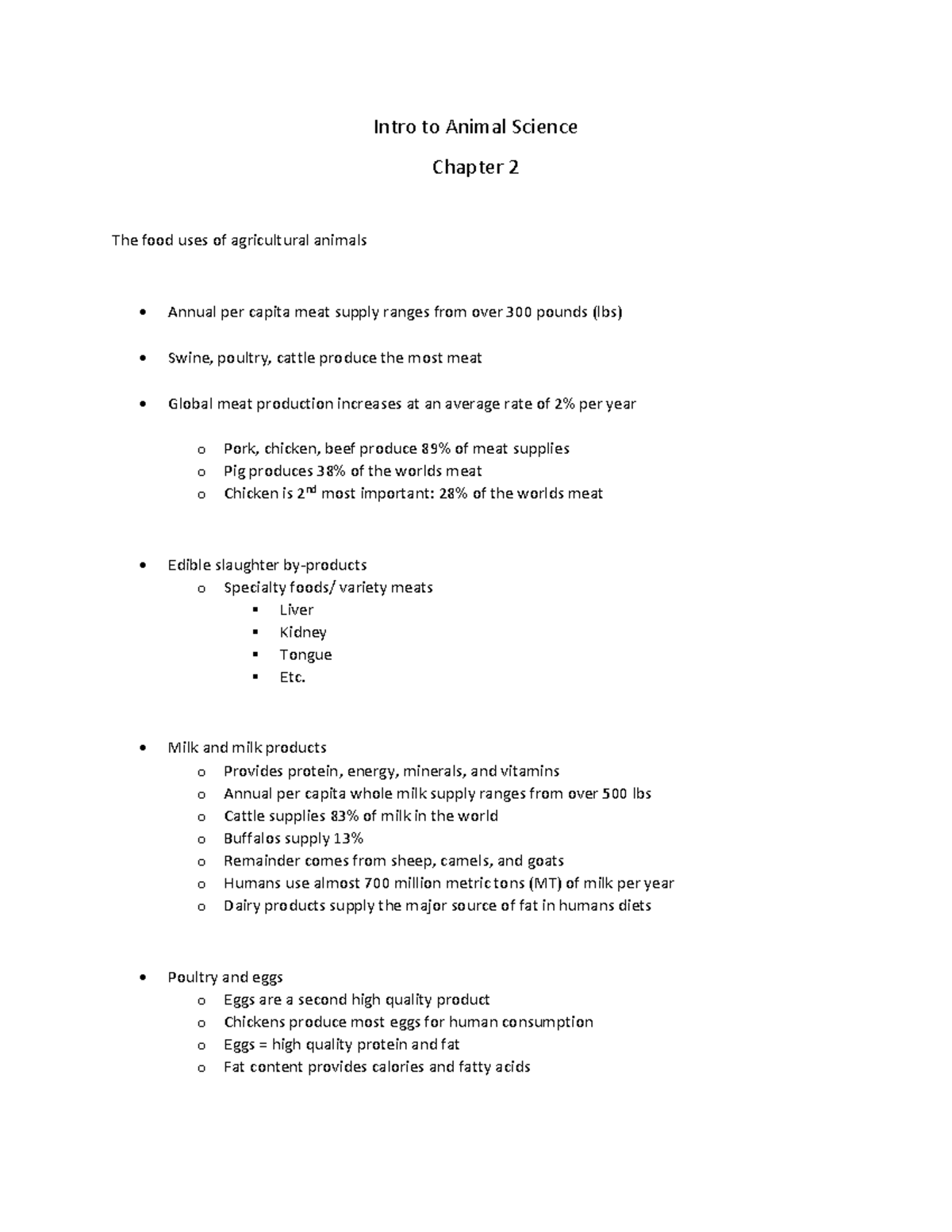 Intro to animal science chapter 2 - Intro to Animal Science Chapter 2 ...