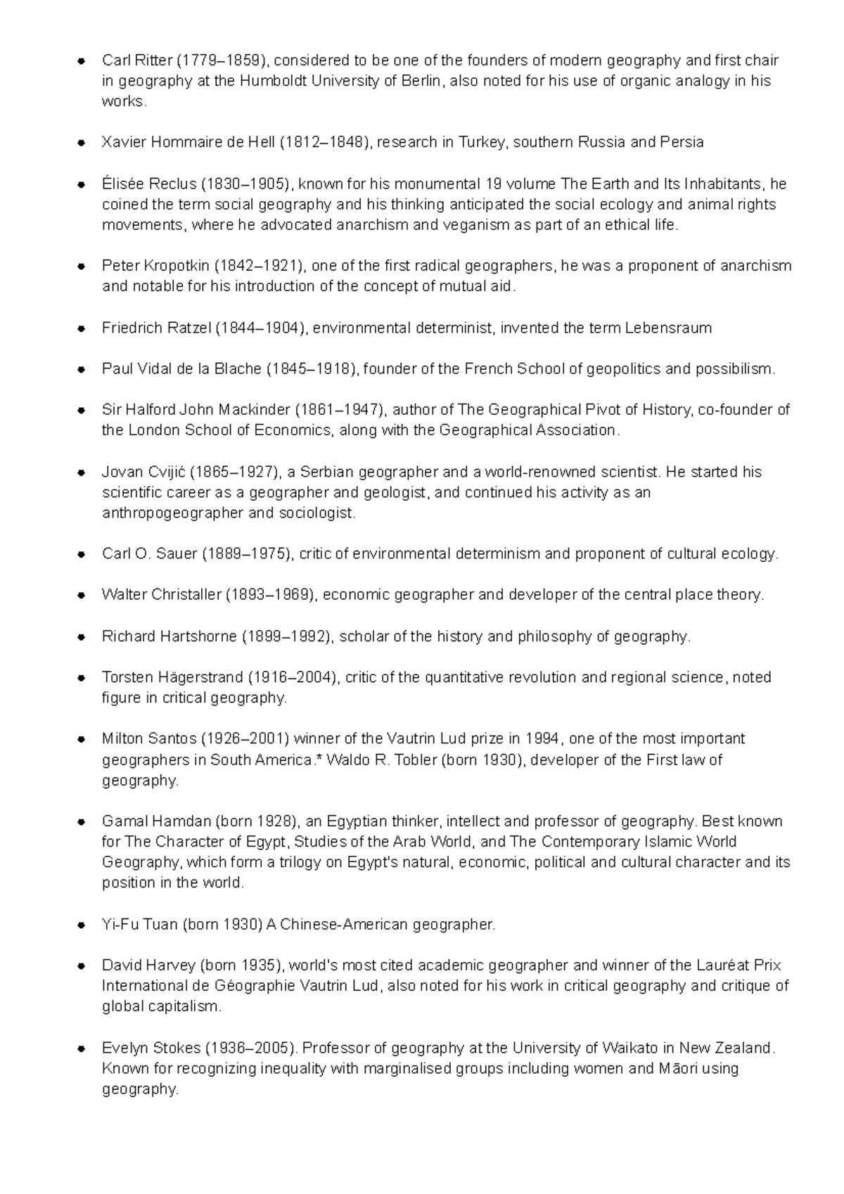 Human Geographers - Carl Ritter (1779–1859), considered to be one of ...