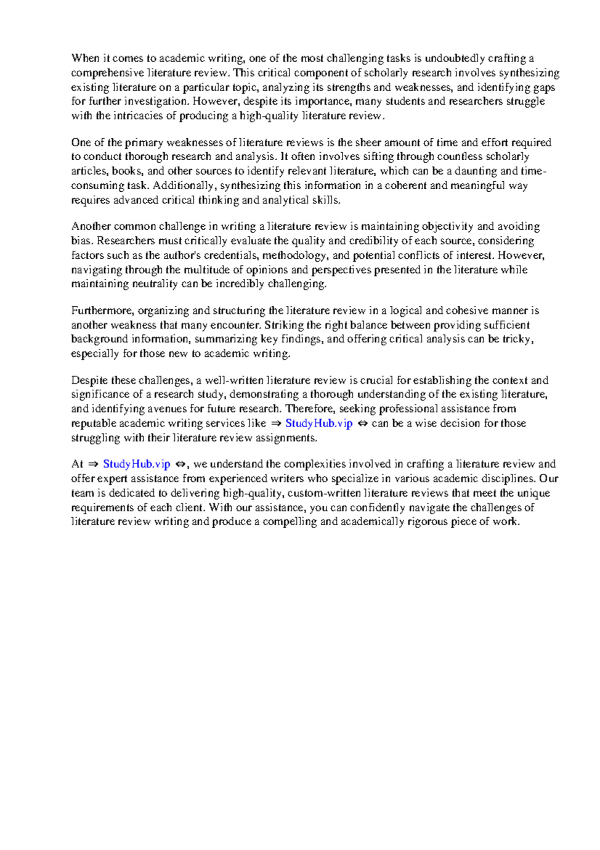 Literature Review Weaknesses - When it comes to academic writing, one ...